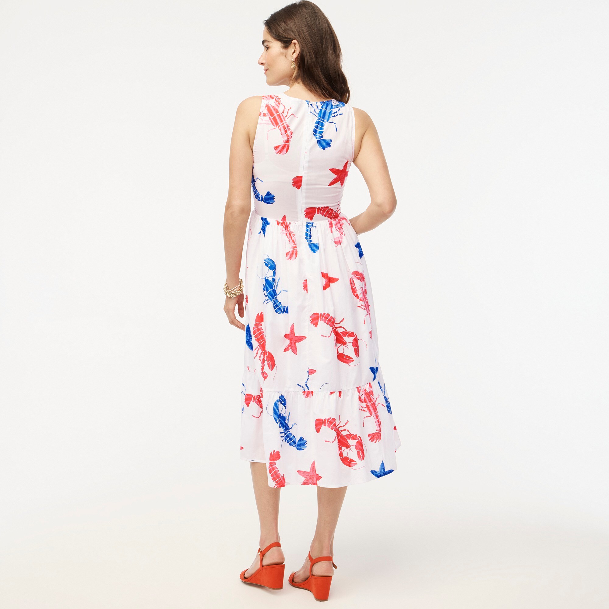 Factory: Printed Smocked Midi Dress For Women