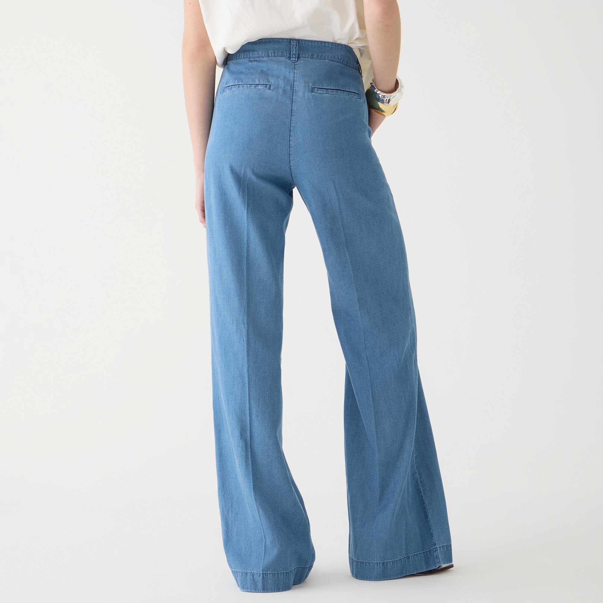 J.Crew: Carolina Flare Chambray Pant For Women