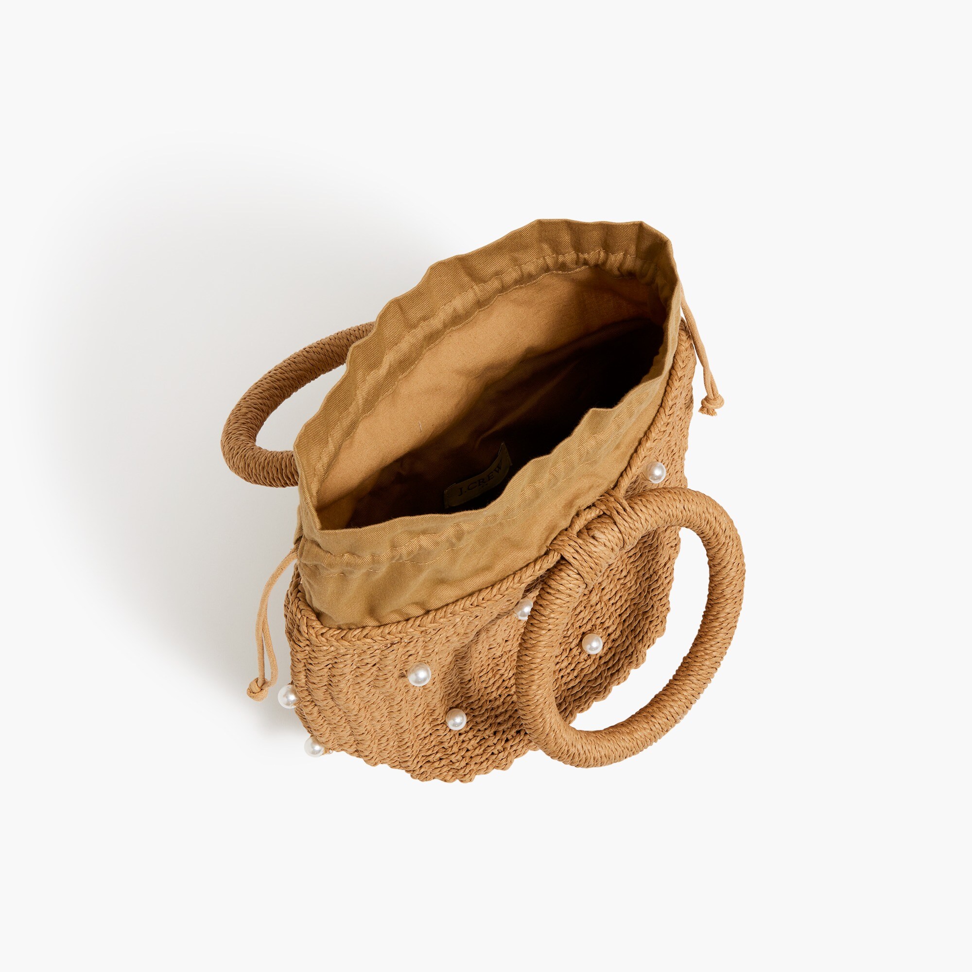 Factory: Raffia Bag With Pearls For Women