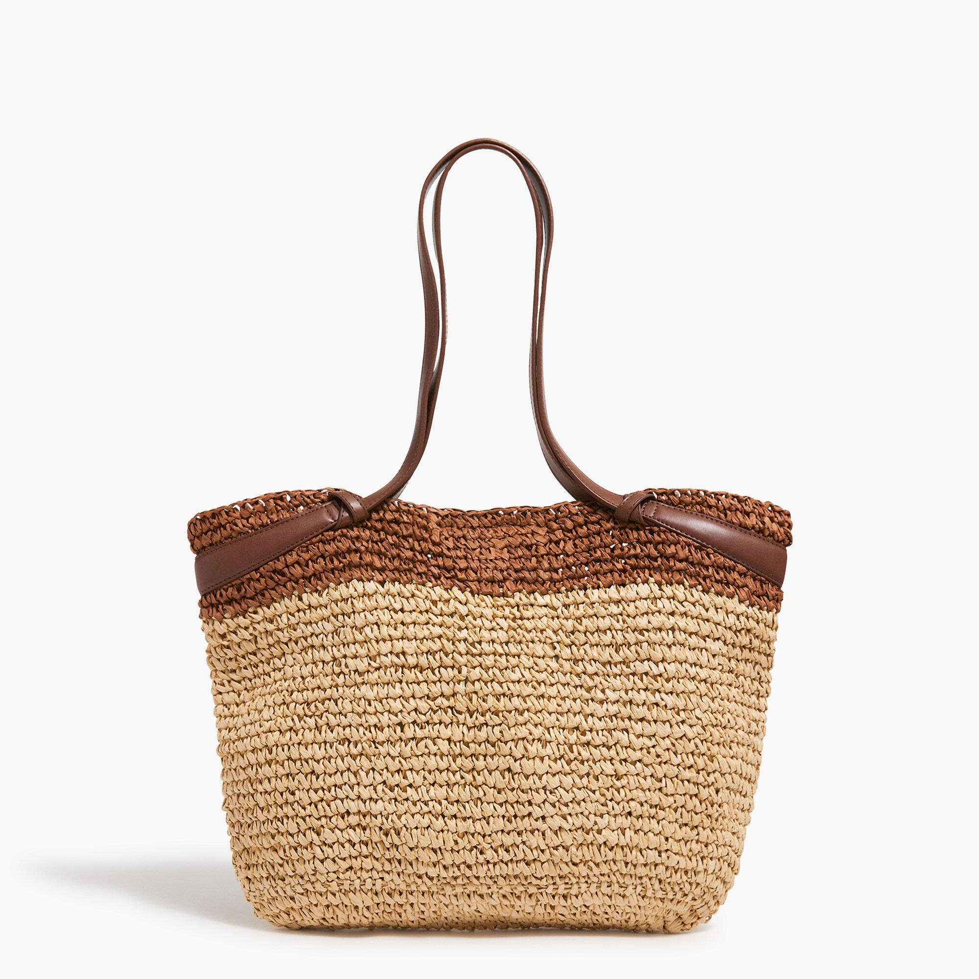 Colorblock Raffia Tote Bag For Women | Factory