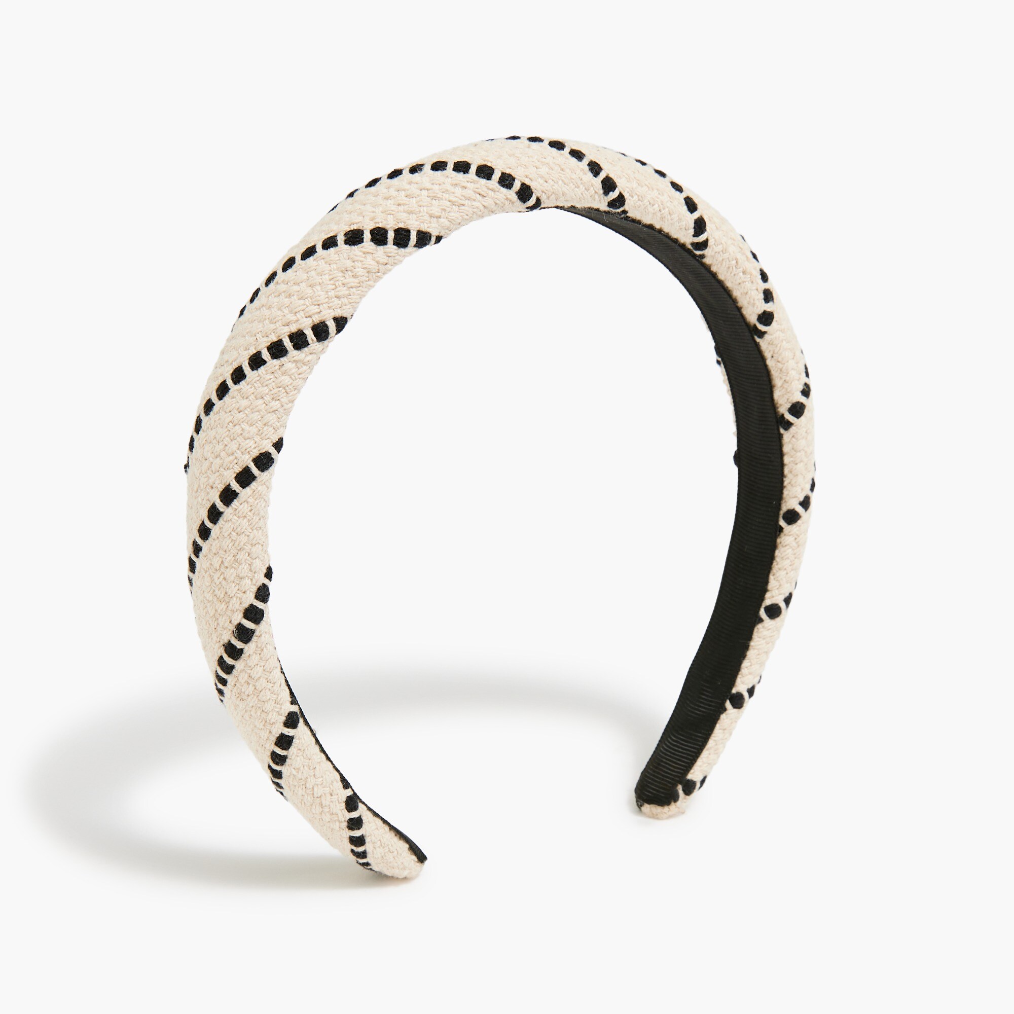 Factory: Woven Striped Puff Headband For Women