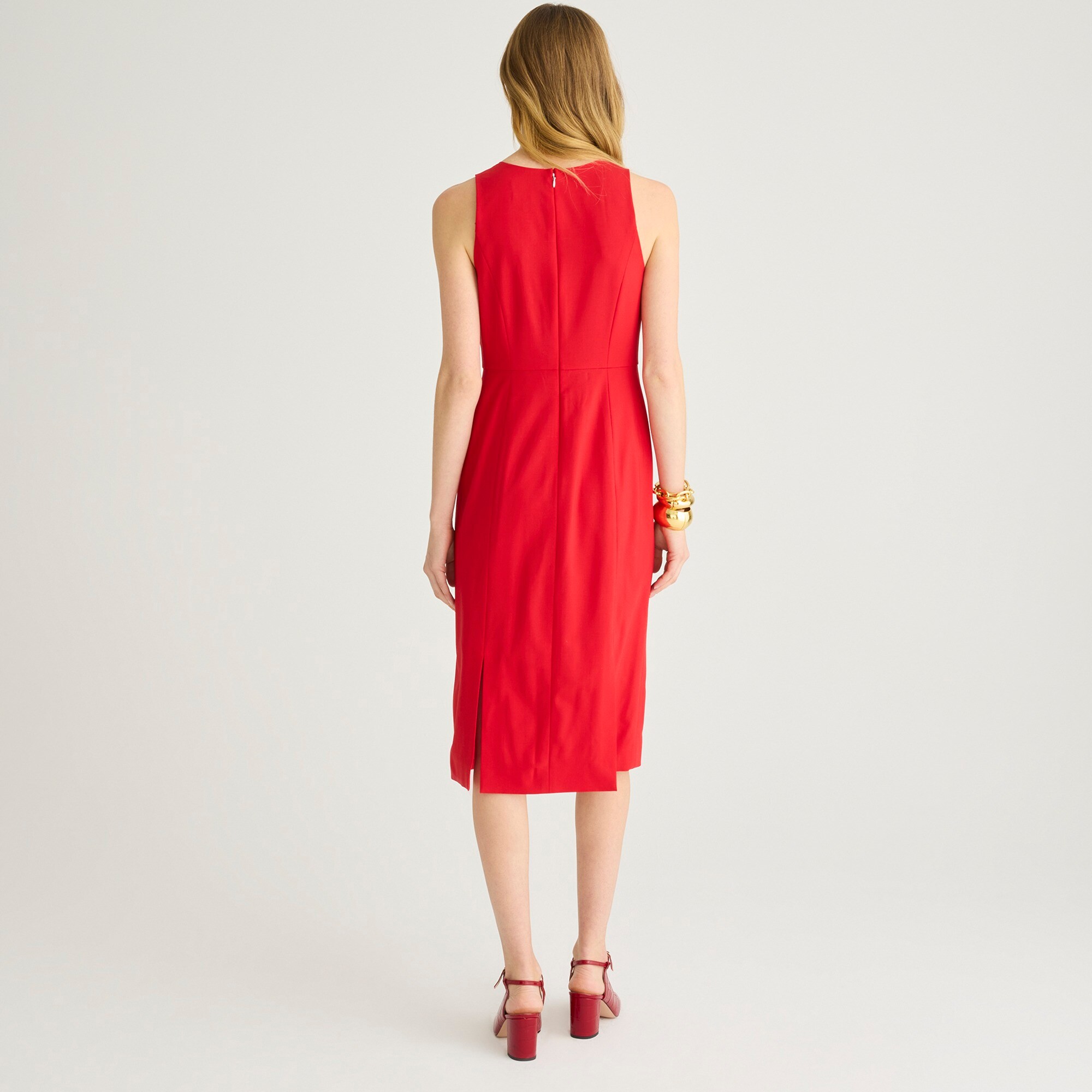 J.Crew: Side-slit Shift Dress In Italian Stretch Wool For Women
