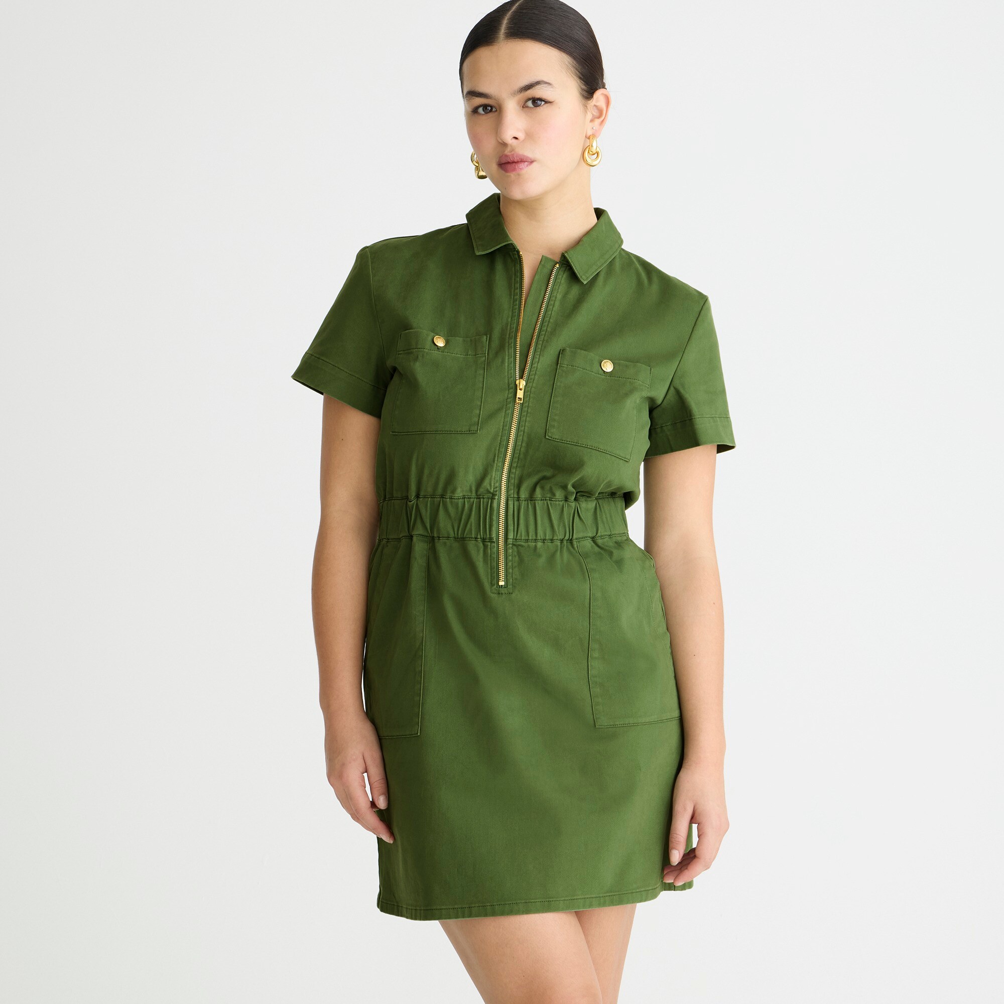 J.Crew: Zip-front Chino Dress For Women
