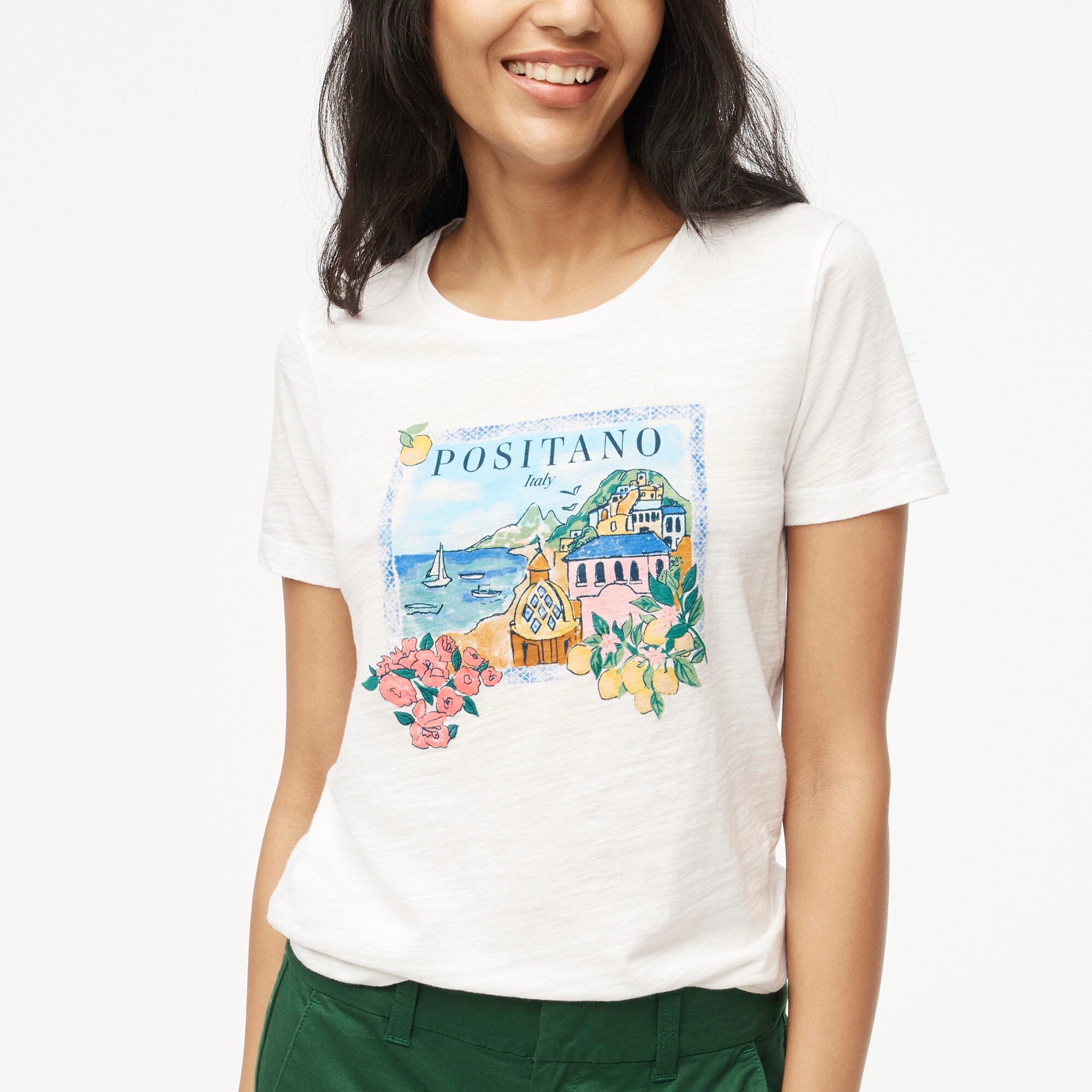 Factory: Positano Postcard Graphic Collector's Tee For Women
