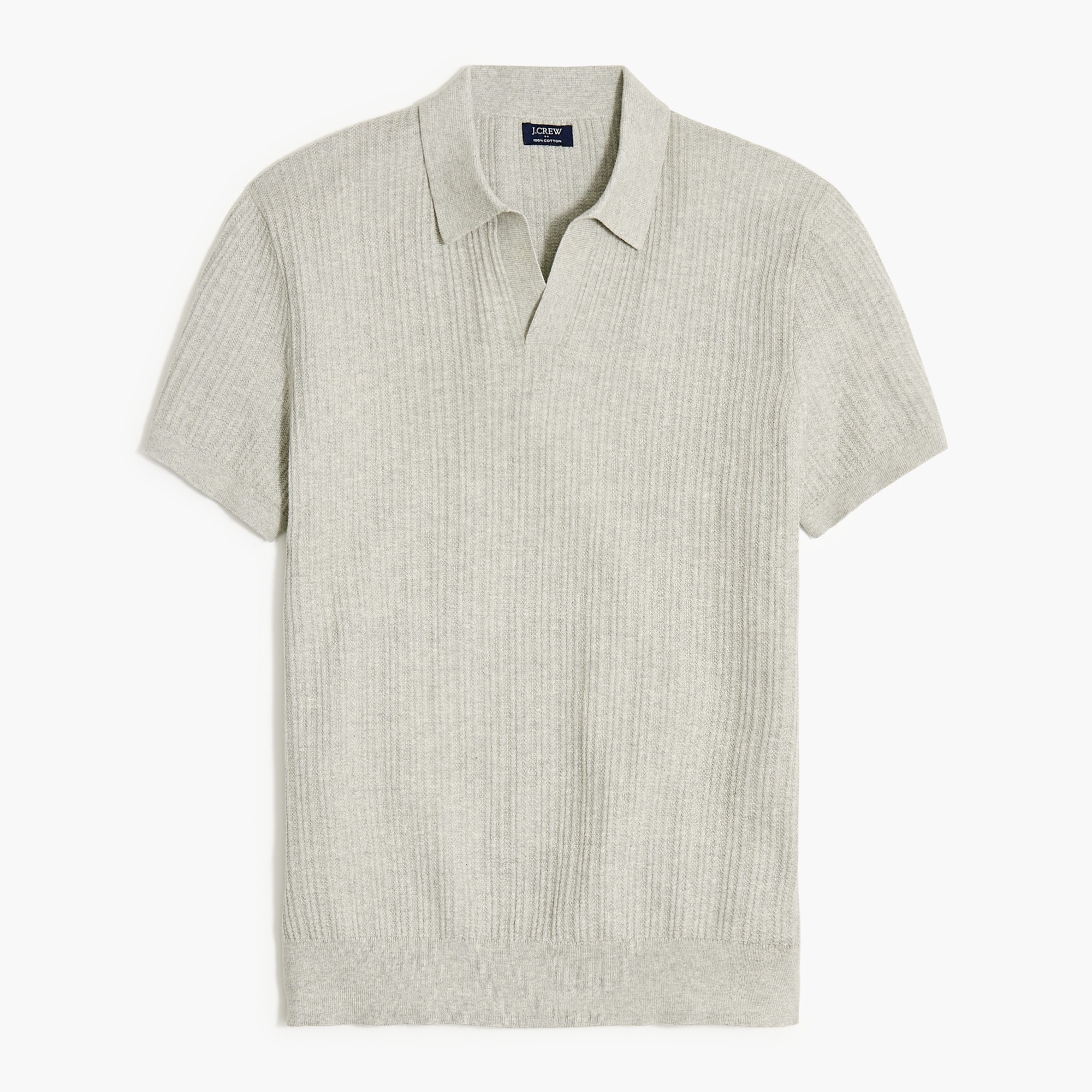 Factory: Textured Johnny-collar Polo Shirt For Men