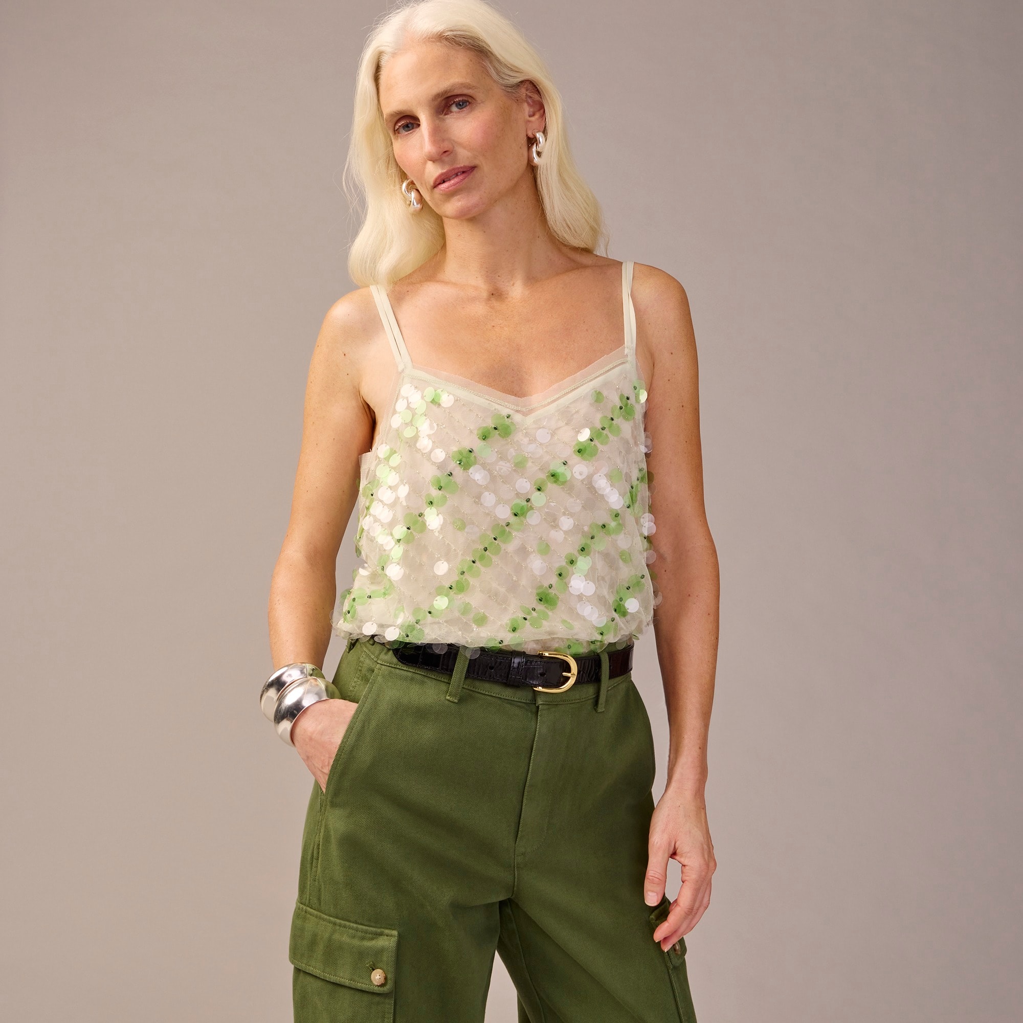 J.Crew: Collection Layered Sequin Tank Top For Women