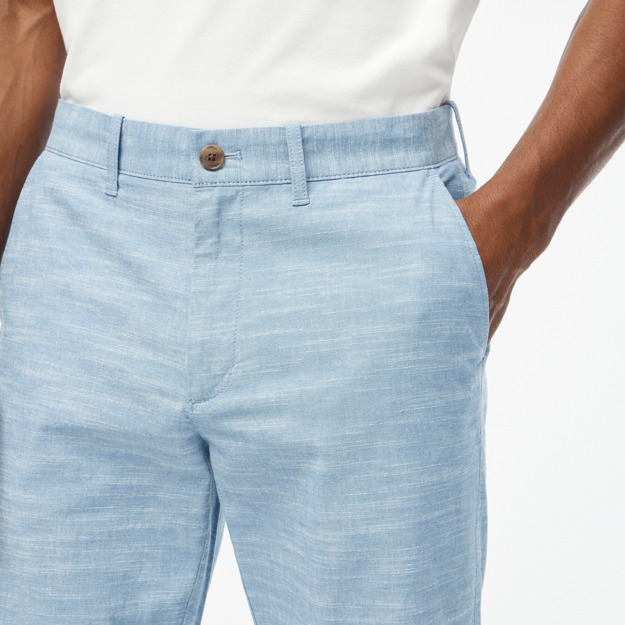 Factory: Chambray Straight-fit Flex Chino Pant For Men