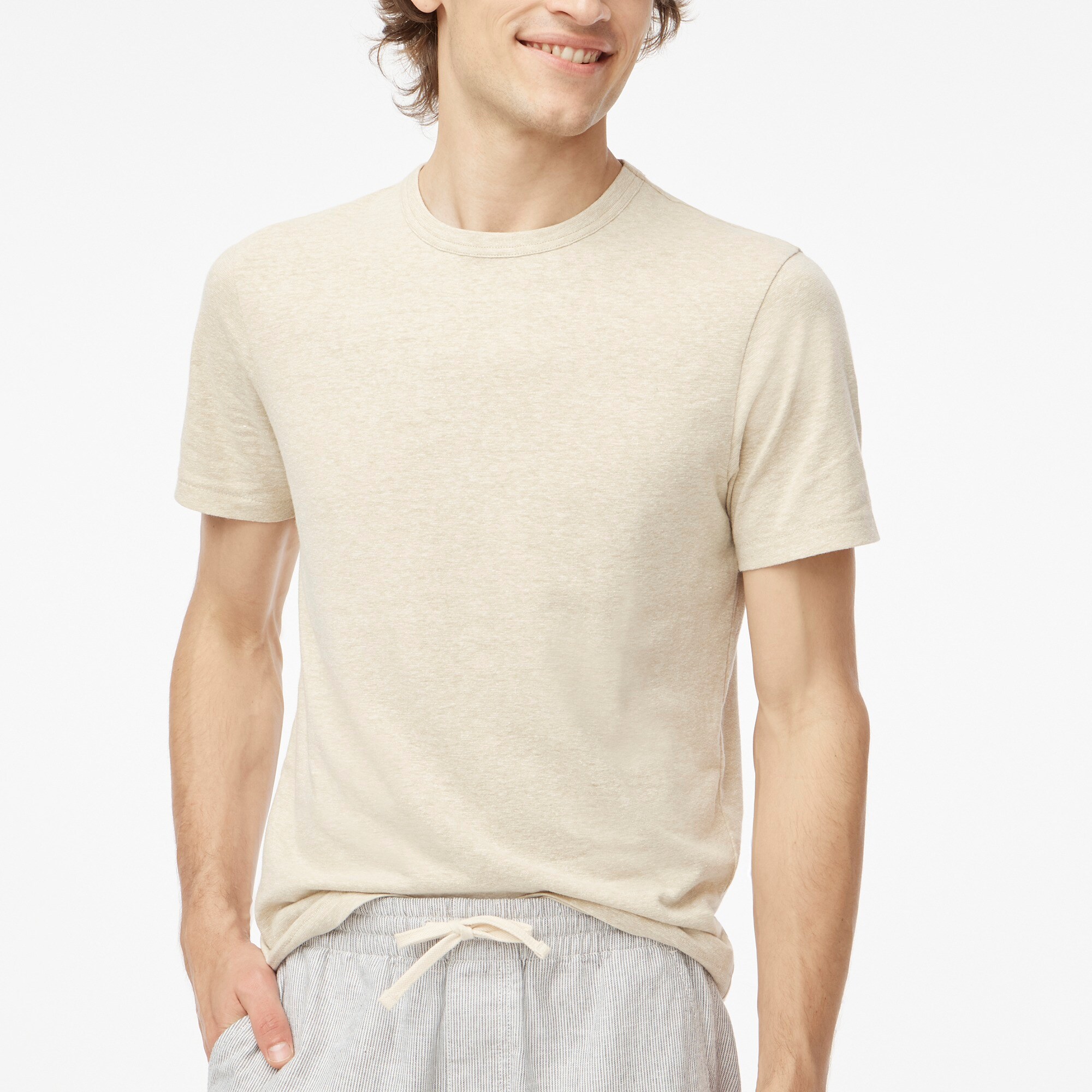 Factory: Linen-cotton Blend Tee For Men