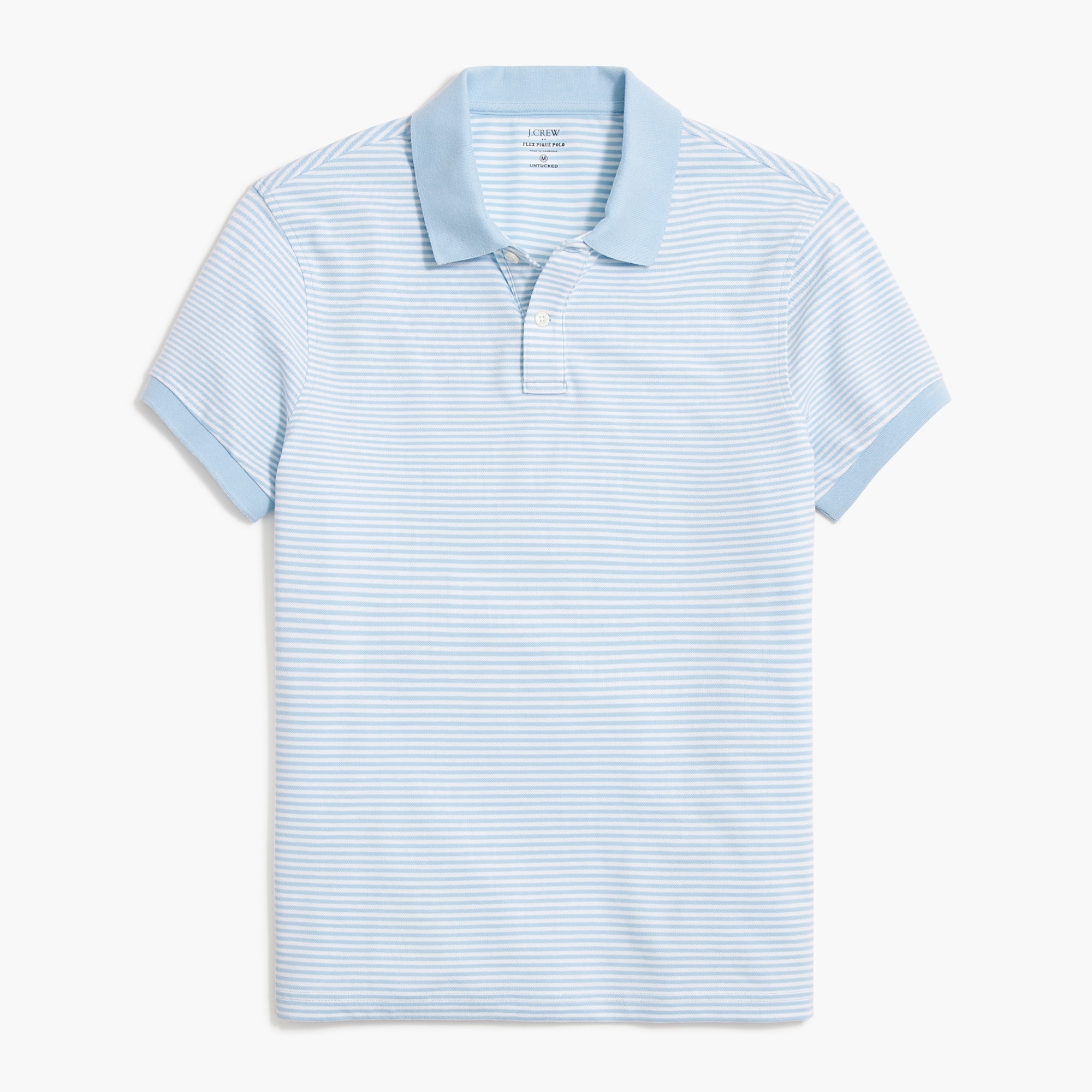 Factory: Untucked Striped Flex Piqué Polo For Men
