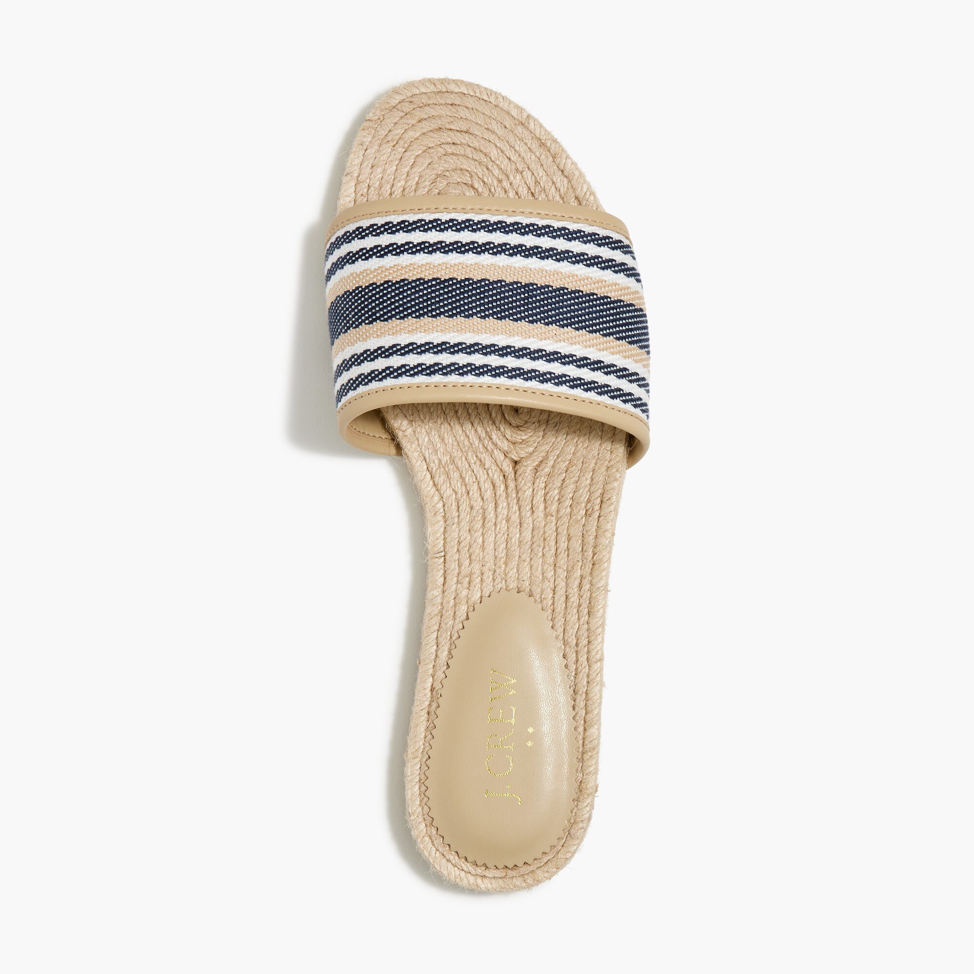 Factory: Striped Espadrille Slide Sandals For Women