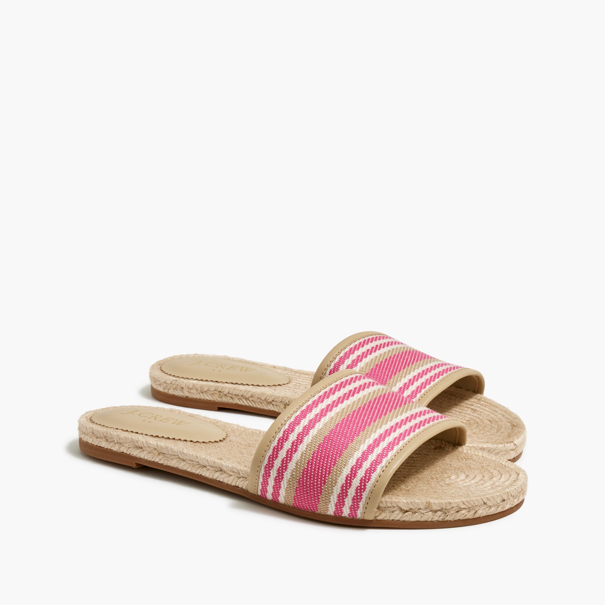 Factory: Striped Espadrille Slide Sandals For Women