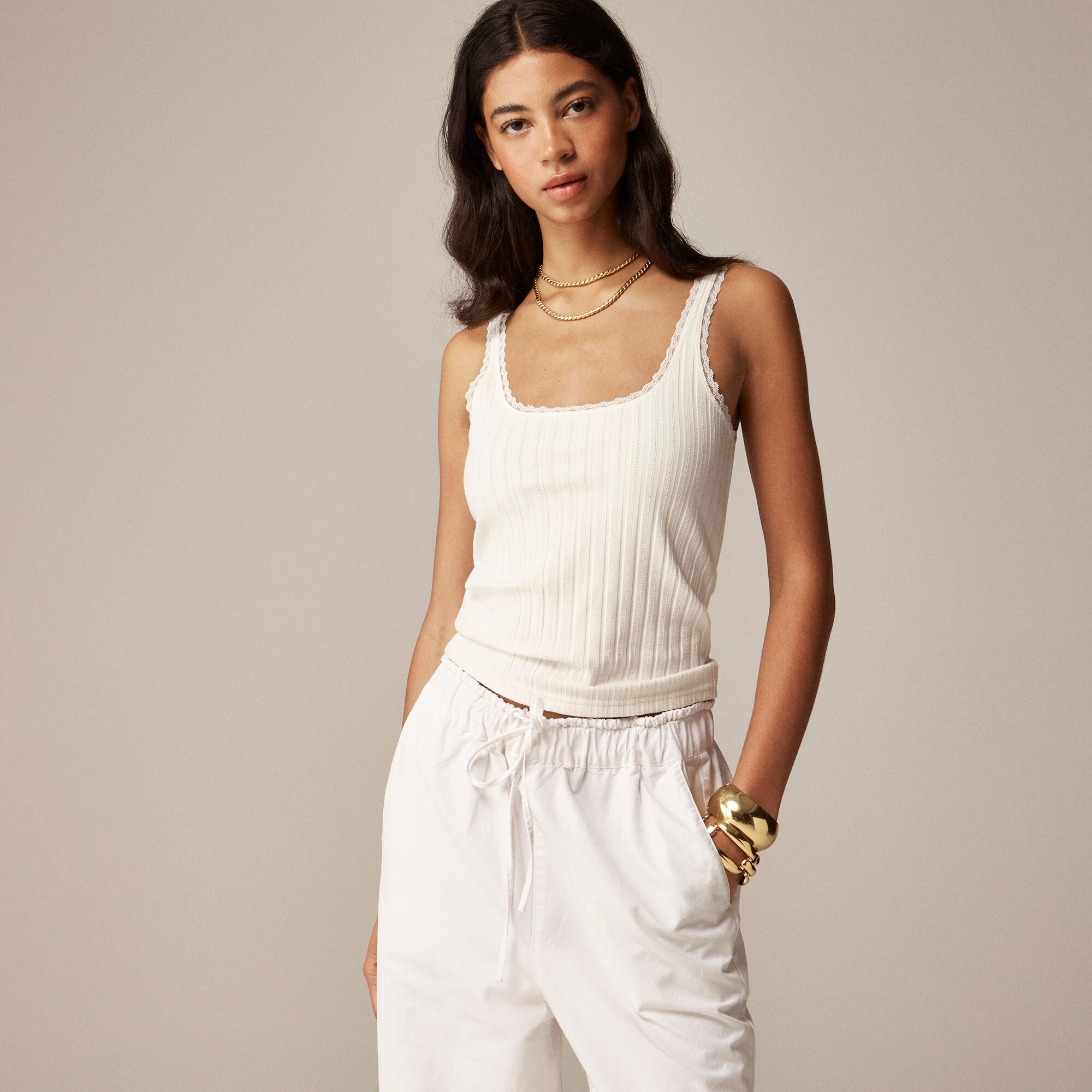 J.Crew: Pointelle Tank Top For Women