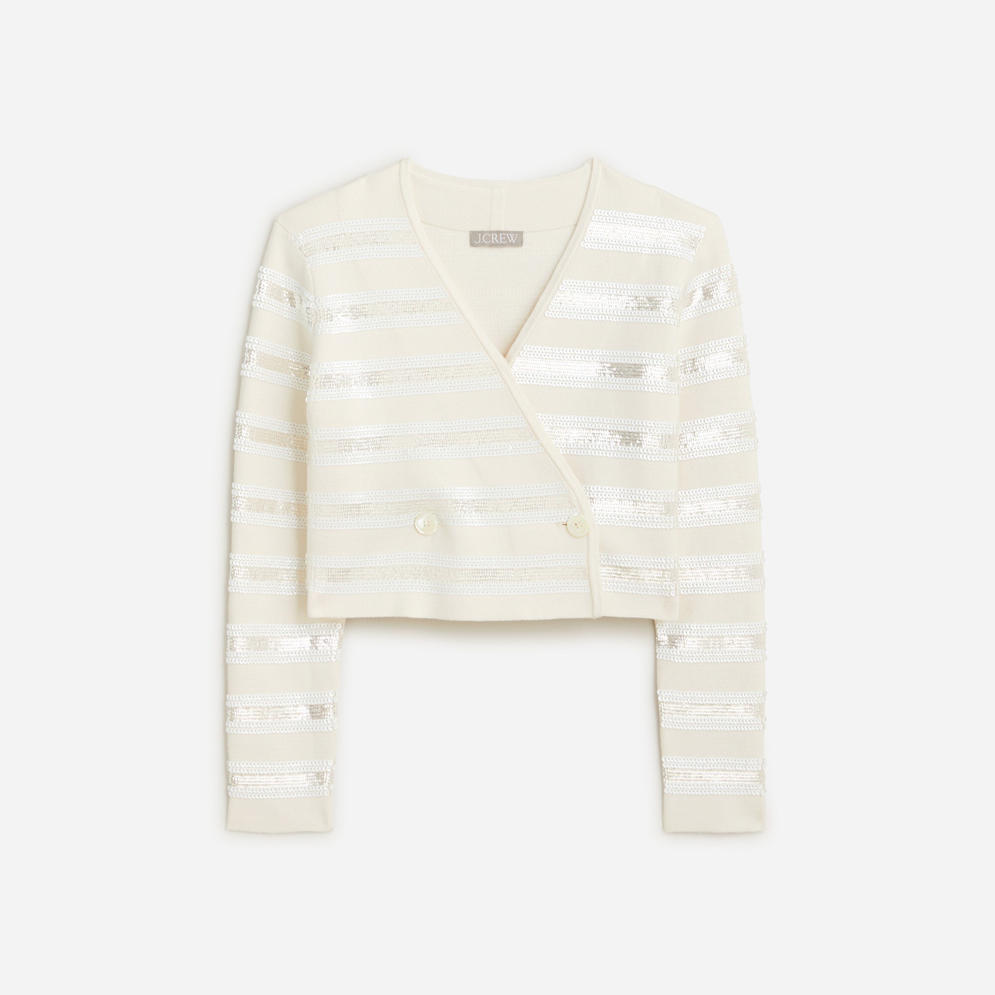 J.Crew: Collection Cropped Sequin Jacket In Stripe For Women