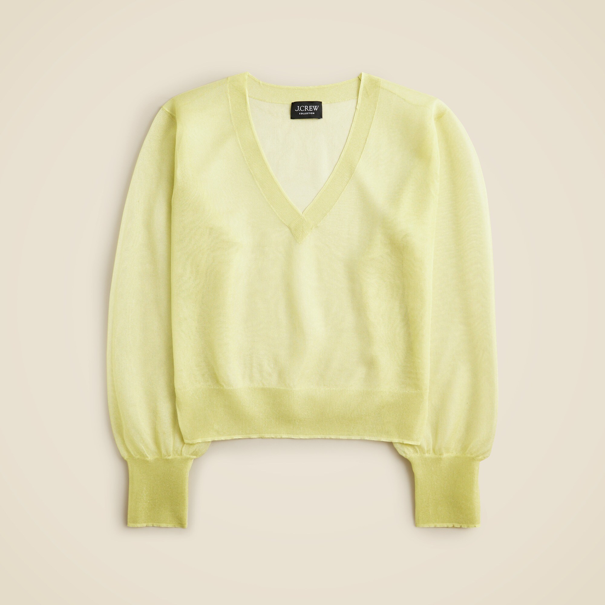 J.Crew: Collection Sheer V-neck Sweater For Women