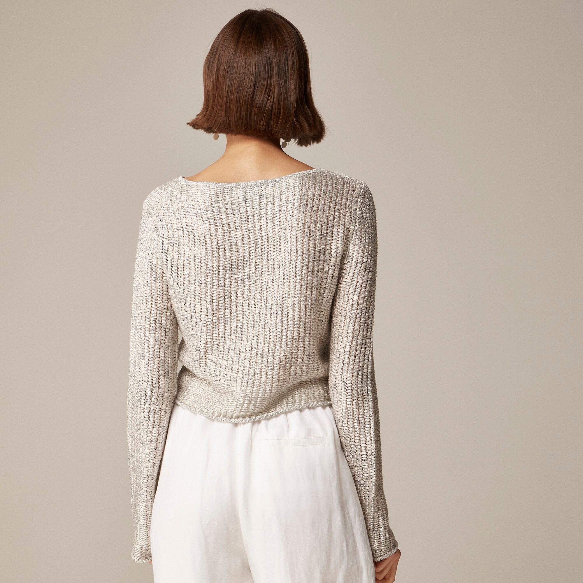 J.Crew: Collection Metallic Open-weave Sweater For Women