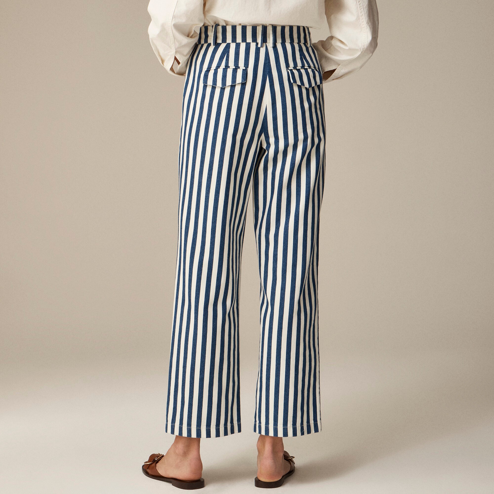 J.Crew: Wide-leg Essential Pant In Sailor Stripe For Women