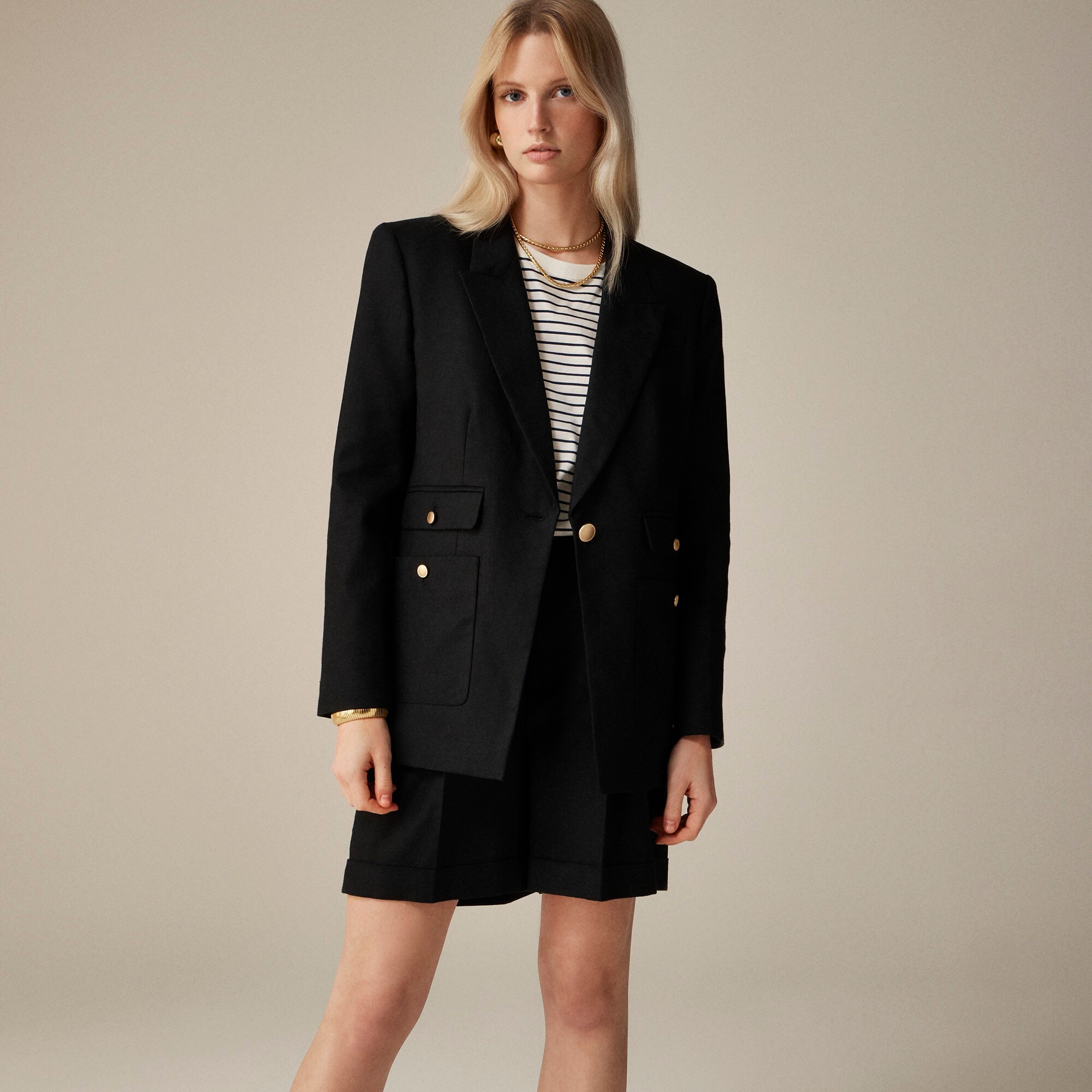 J.Crew: Vivienne Blazer In Stretch Linen Blend For Women