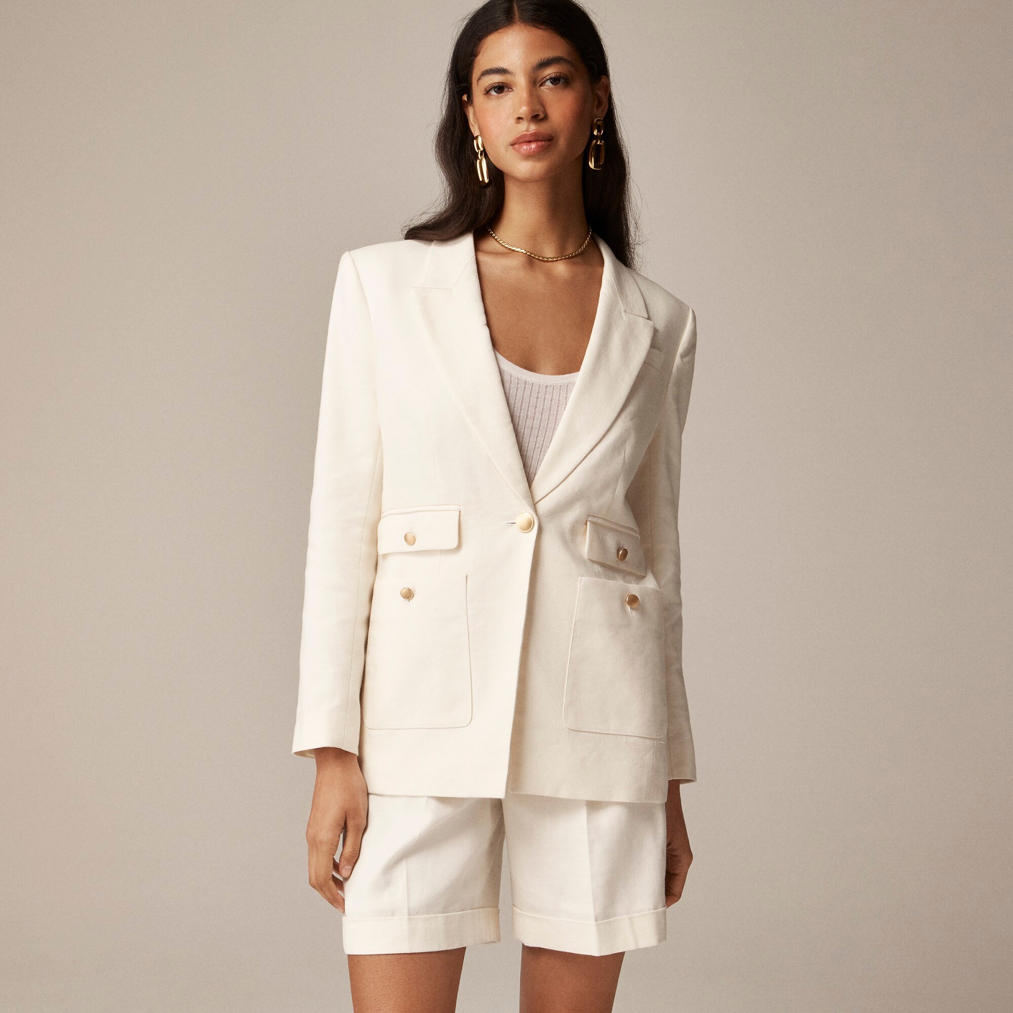 J.Crew: Vivienne Blazer In Stretch Linen Blend For Women
