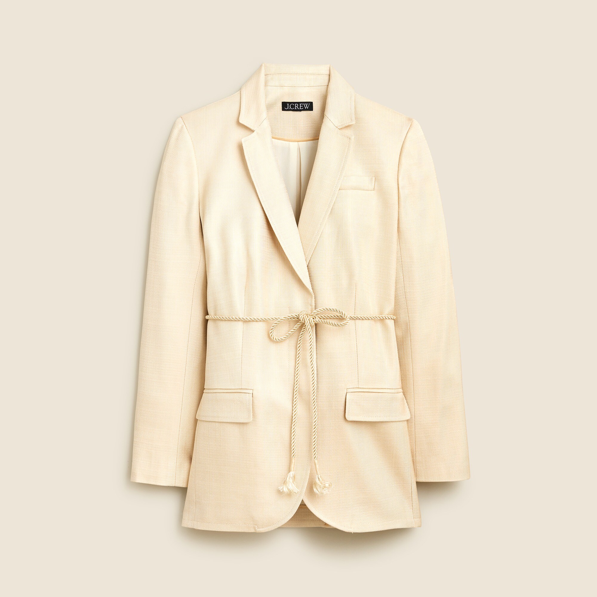 J.Crew: Rope-tie Blazer In Glossy Twill For Women