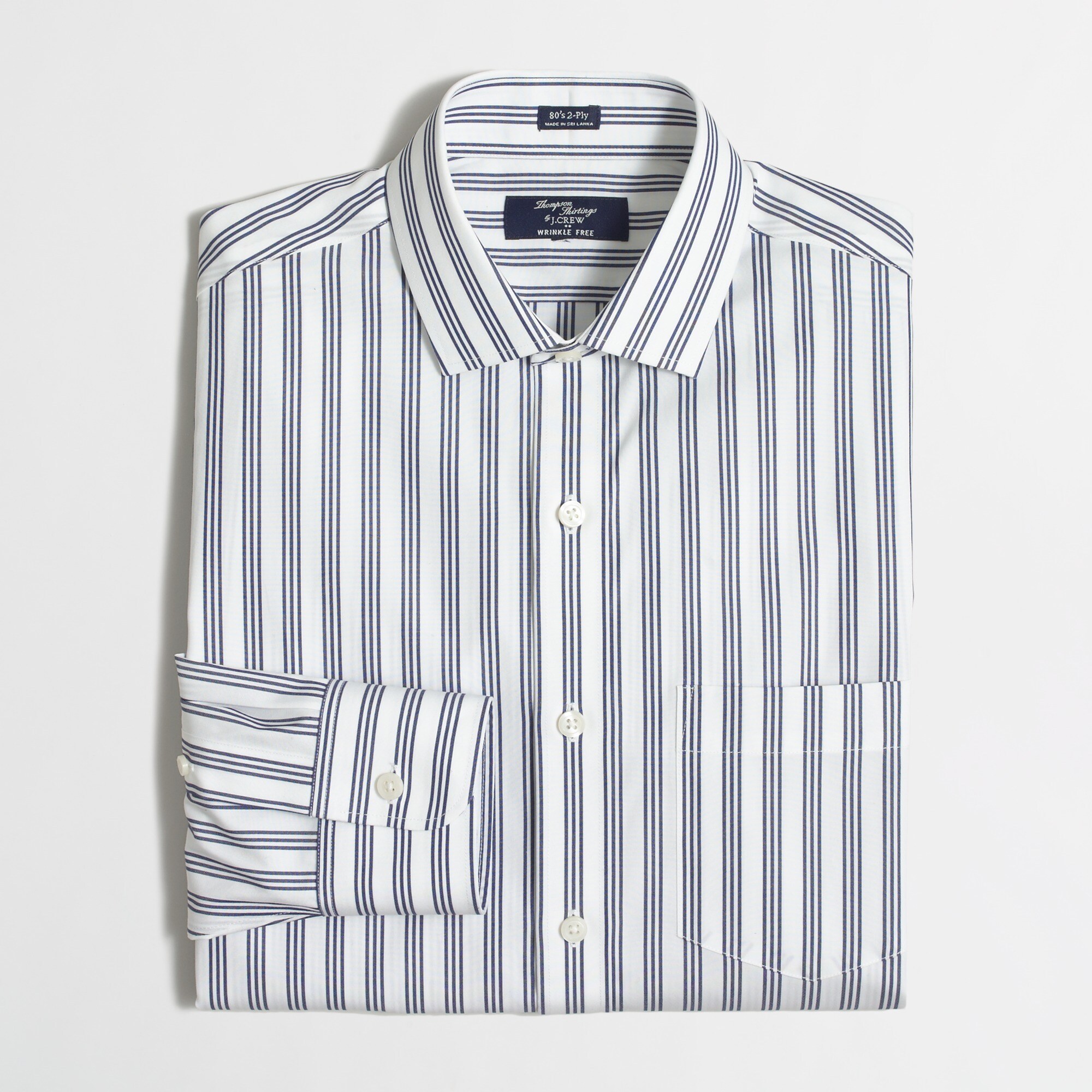 Wrinkle-free Voyager Dress Shirt In Triple Stripe For Men | Factory
