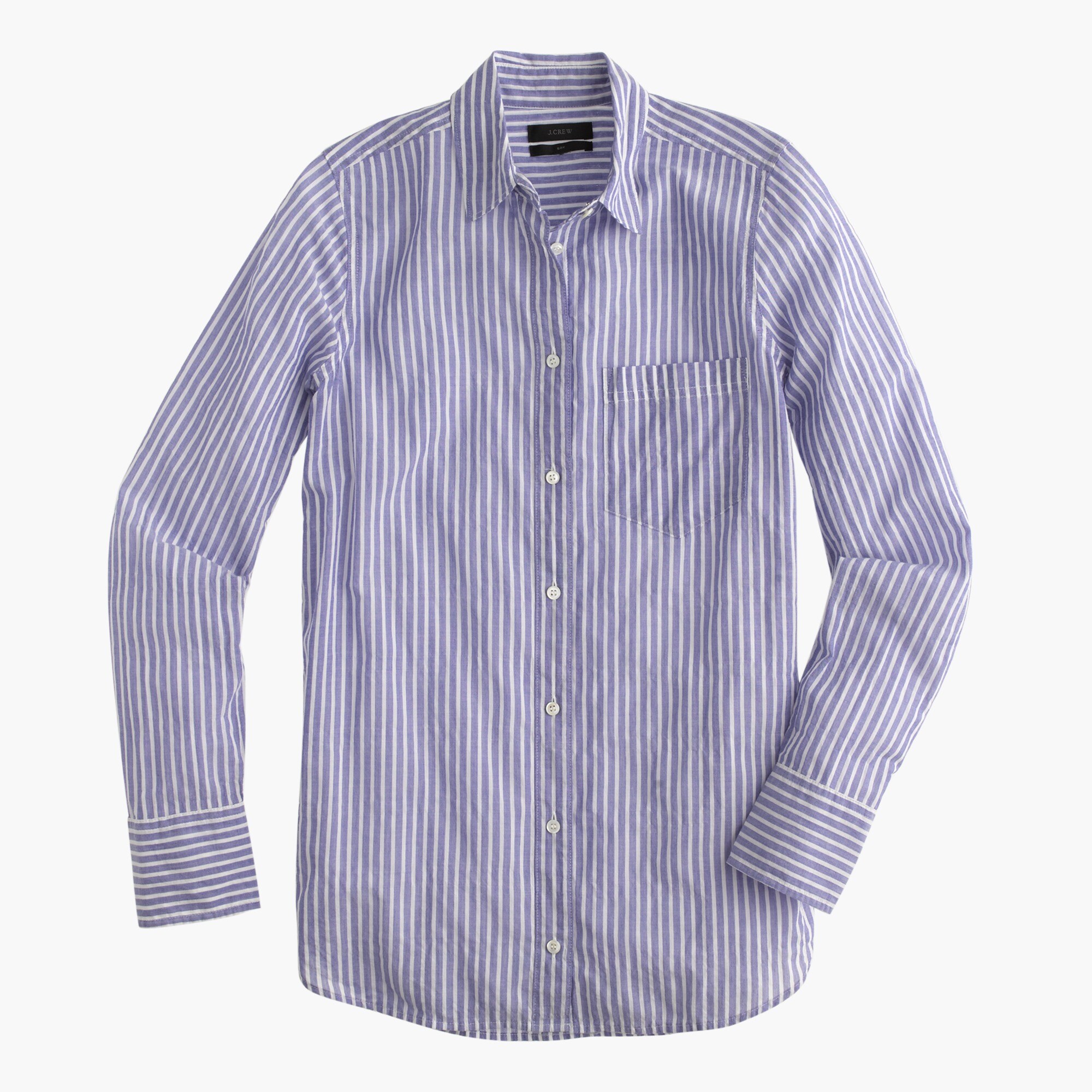 J.Crew: Boy Shirt In Blue Skinny Stripe For Women