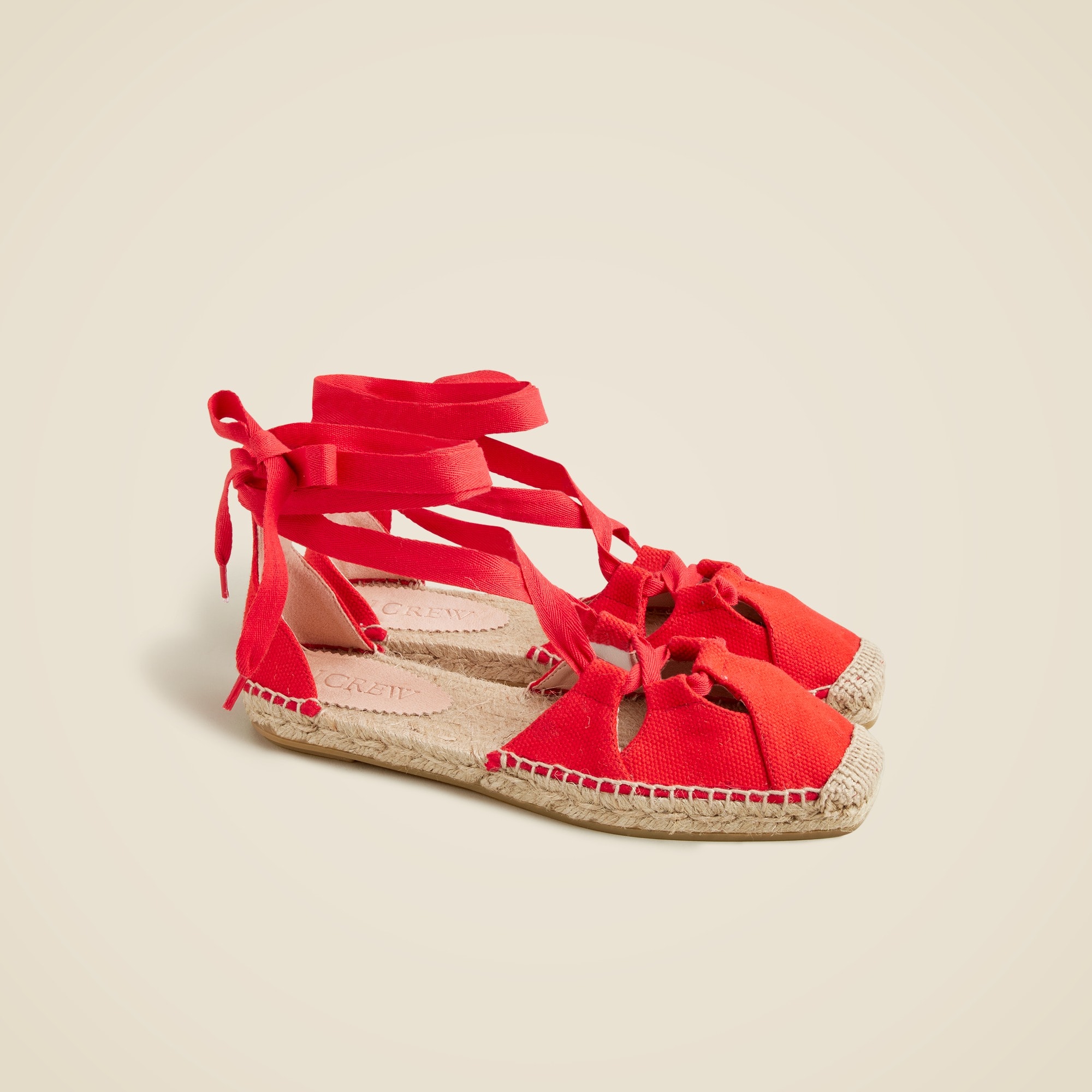 J.Crew: Made-in-Spain Cutout Lace-up Espadrilles For Women