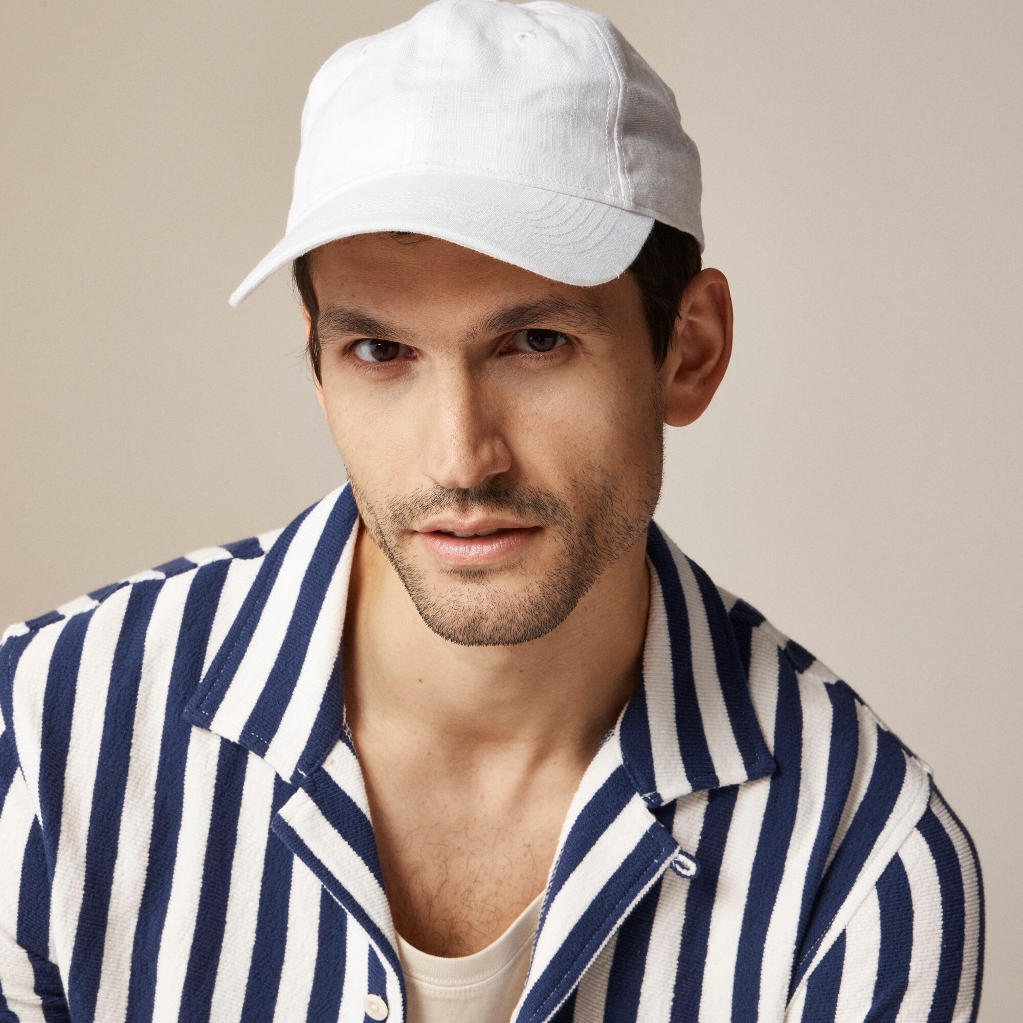 J.Crew: Linen Baseball Cap For Men