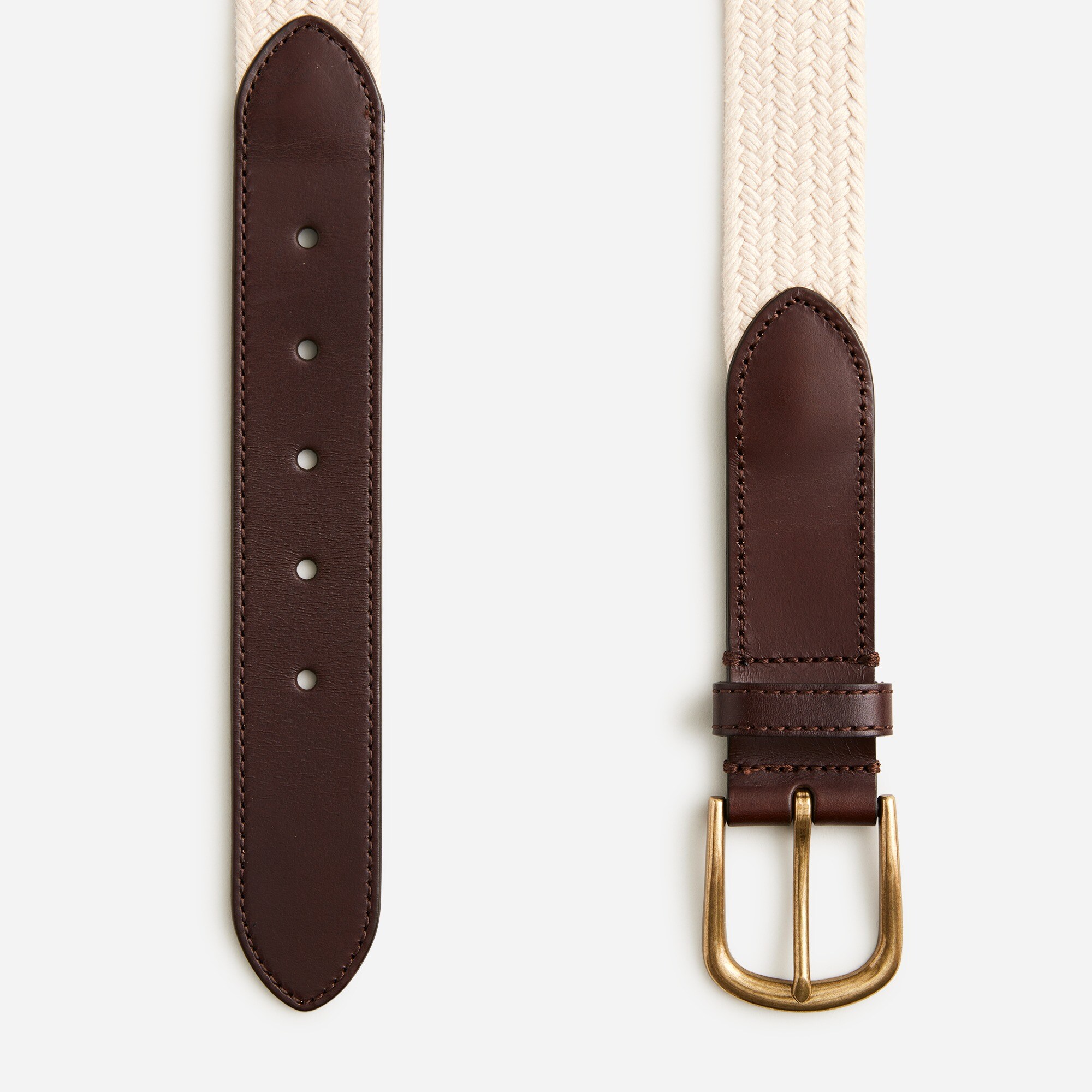 J.Crew: Braided Cotton Belt With Leather Detail For Men J.Crew: Braided Cotton Belt With Leather Detail For Men