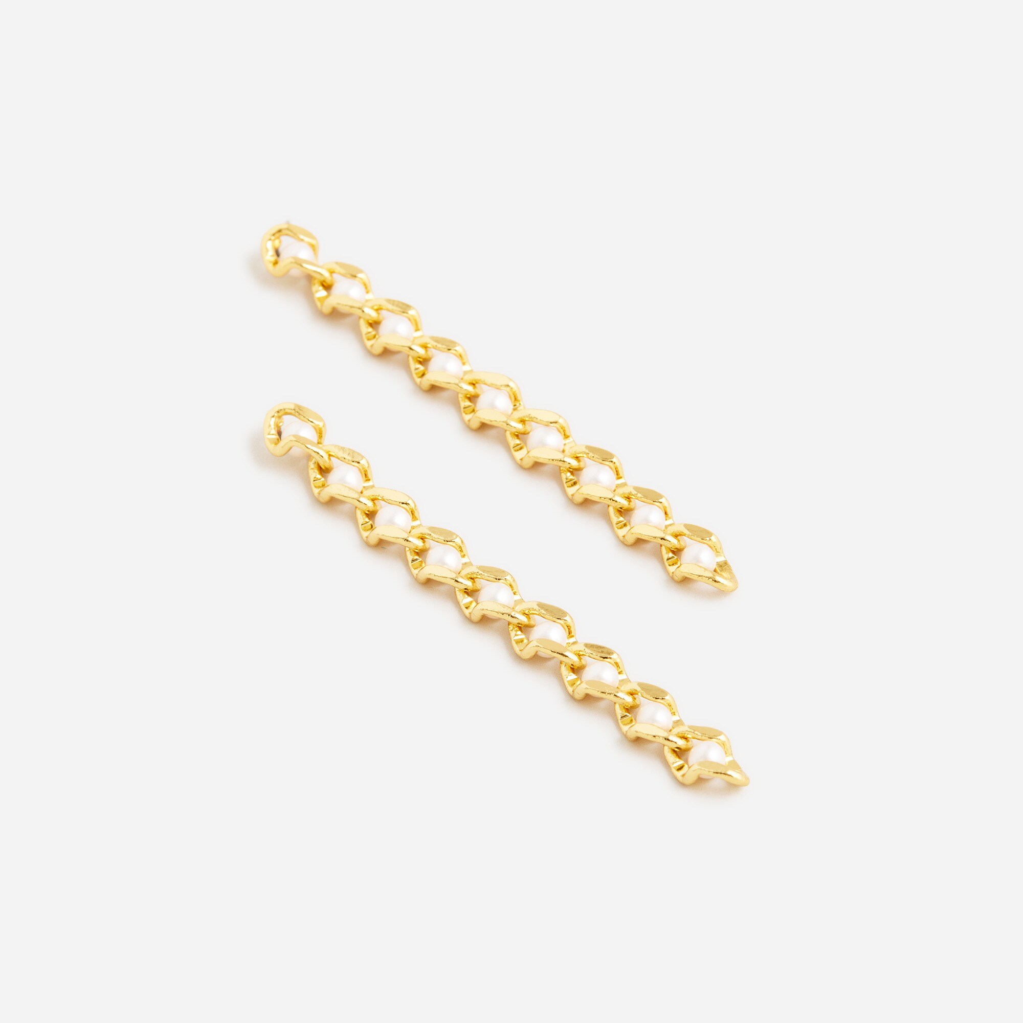 J.Crew: Linear Pearl Chain Earrings For Women