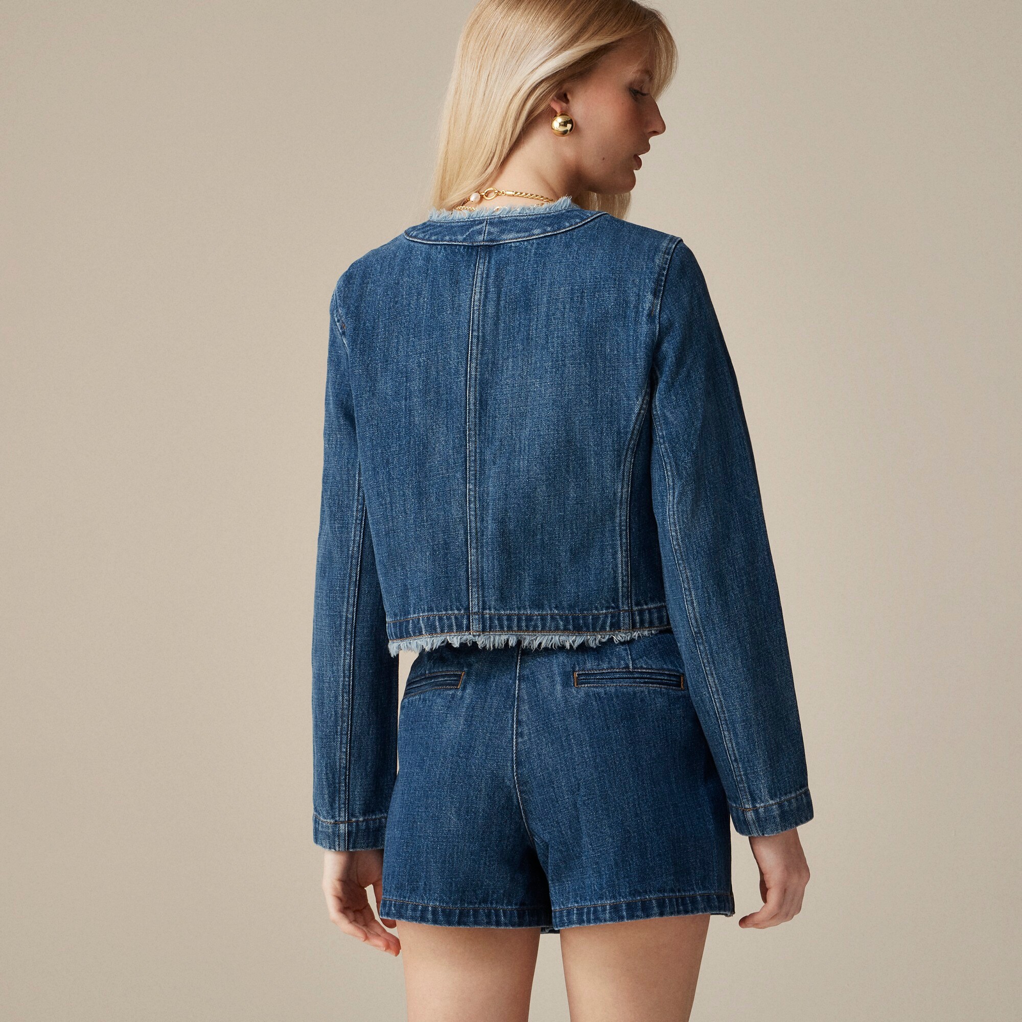 J.Crew: Frayed Denim Lady Jacket For Women
