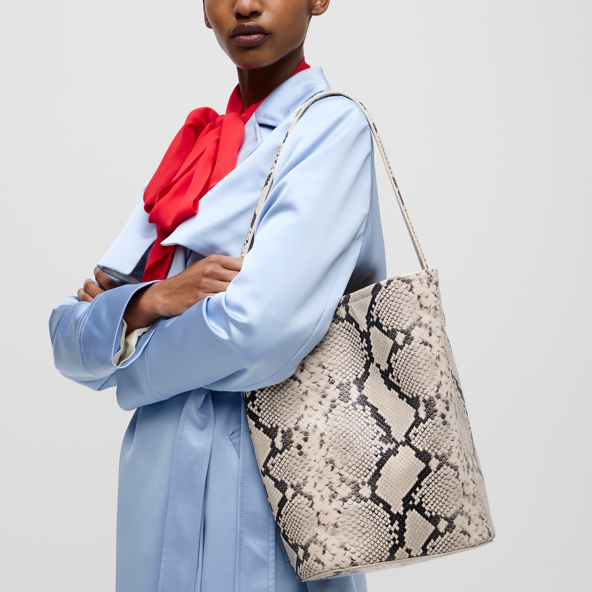 J.Crew: Berkeley Bucket Bag In Italian Snake-embossed Leather For Women