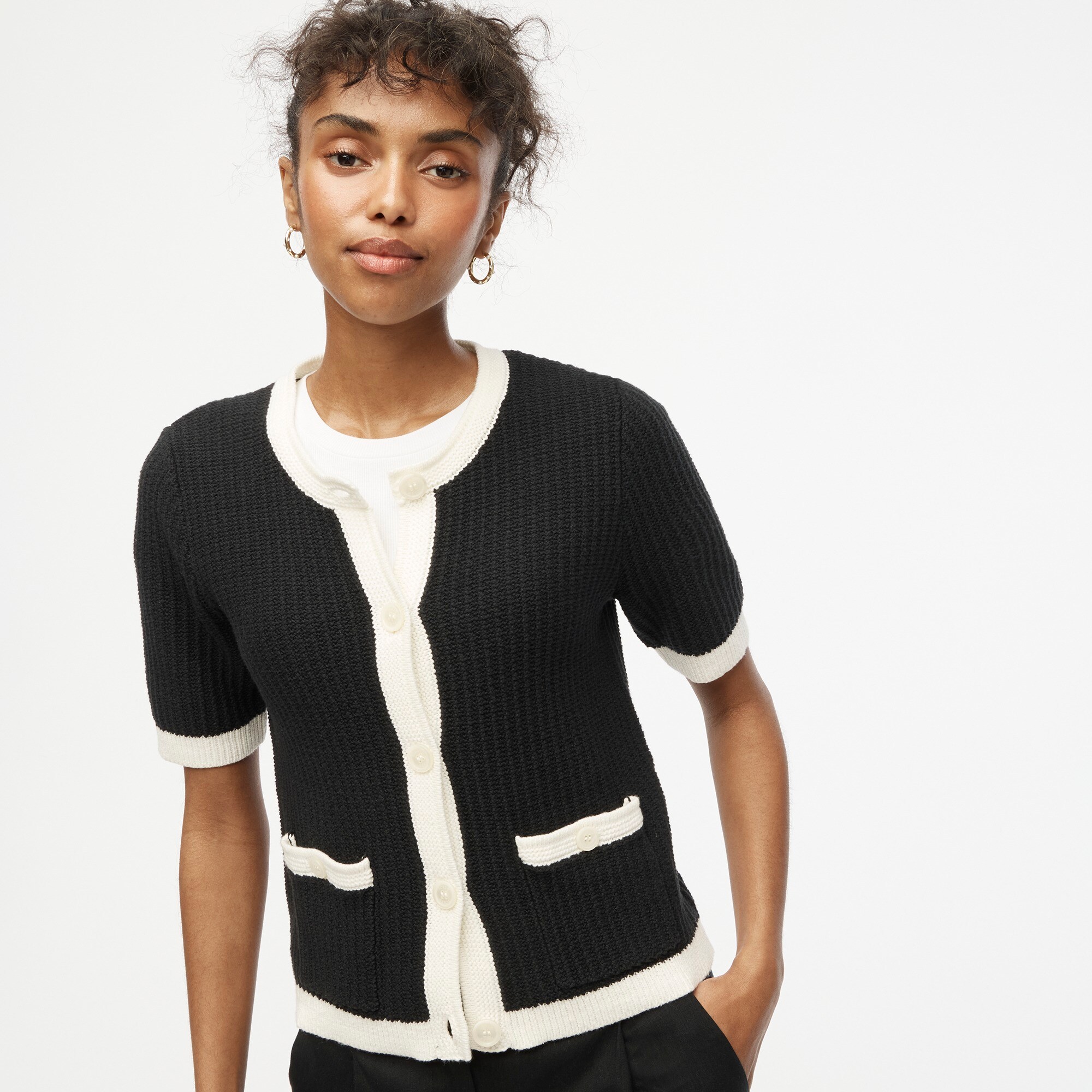 Factory: Short-sleeve Lady Cardigan Sweater For Women