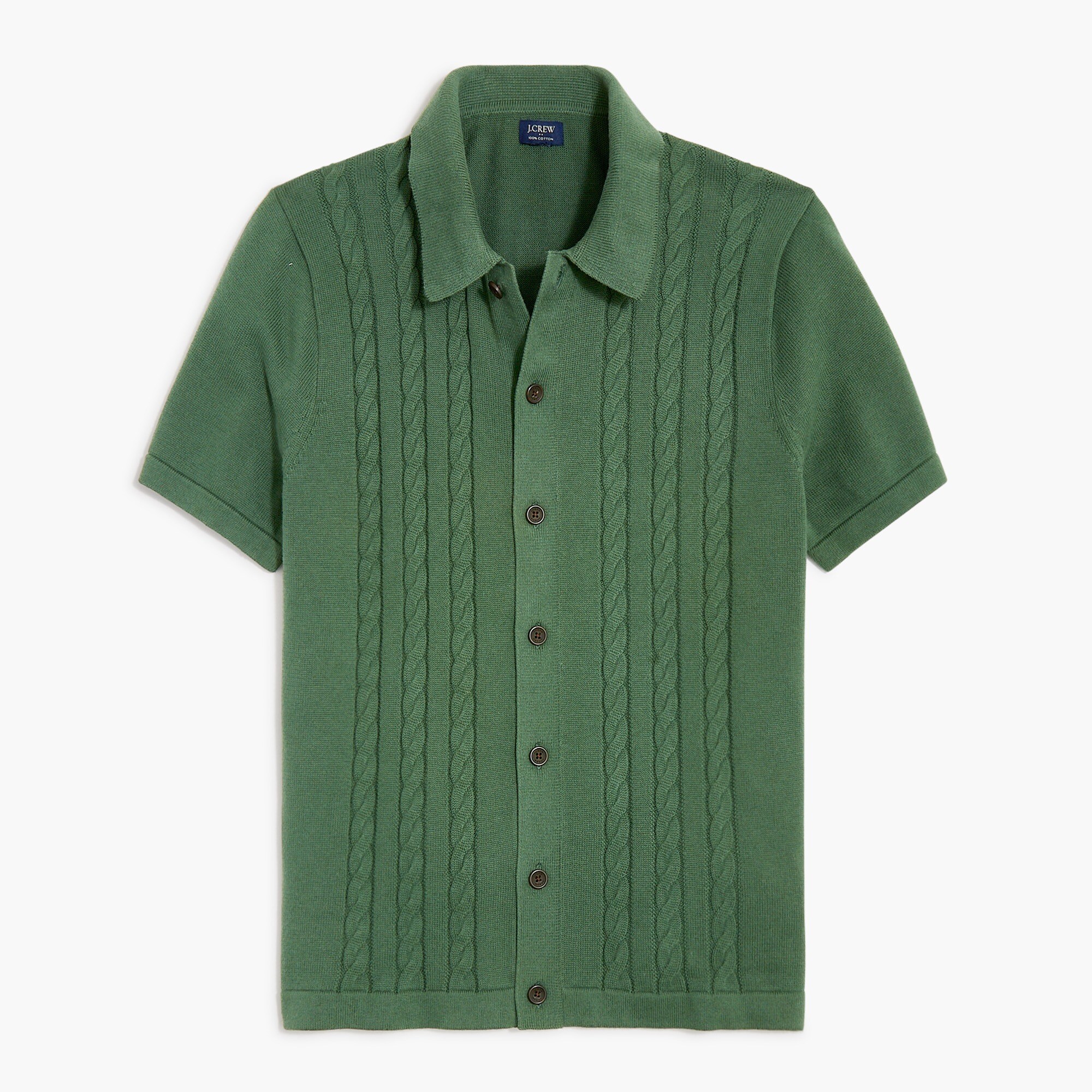 Factory: Cable Button-front Sweater-polo For Men