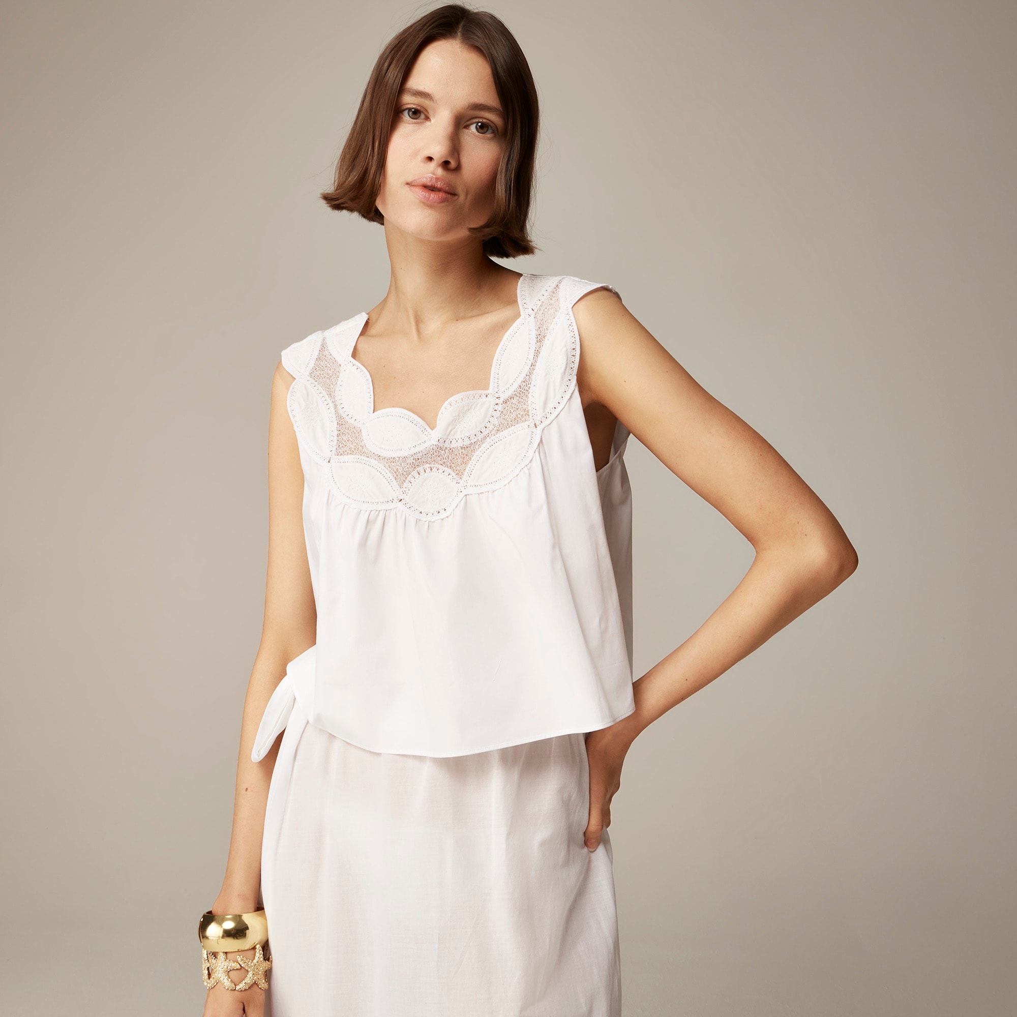 J.Crew: Swingy Lace Top For Women