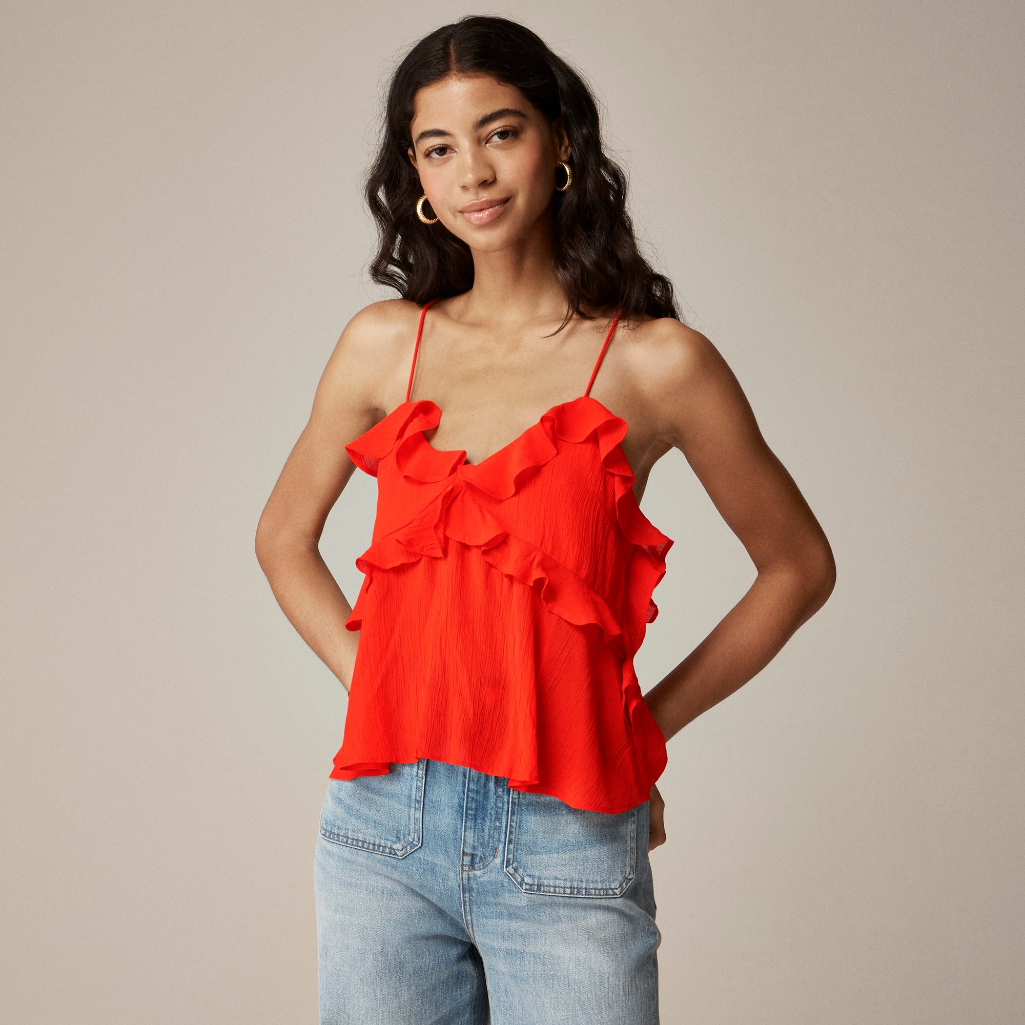 J.Crew: Drapey Ruffle Tank Top For Women