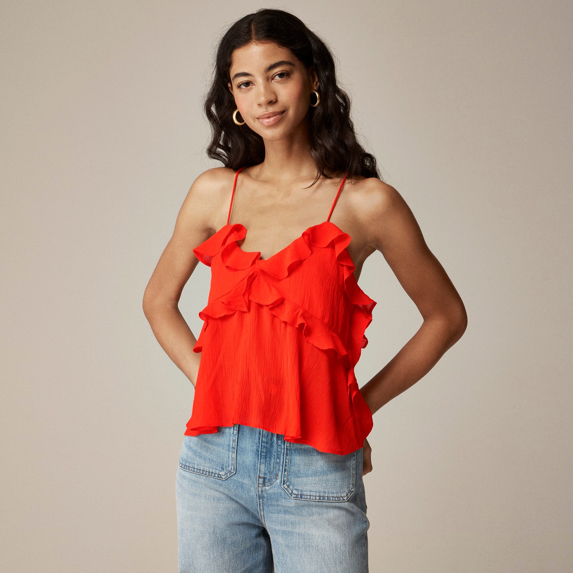 J.Crew: Drapey Ruffle Tank Top For Women