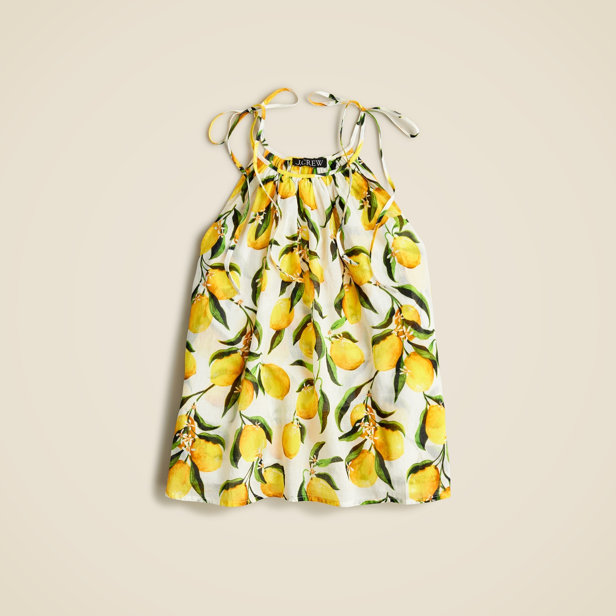 Tie-shoulder Tank Top In Limoncello Cotton Voile For Women | J.Crew