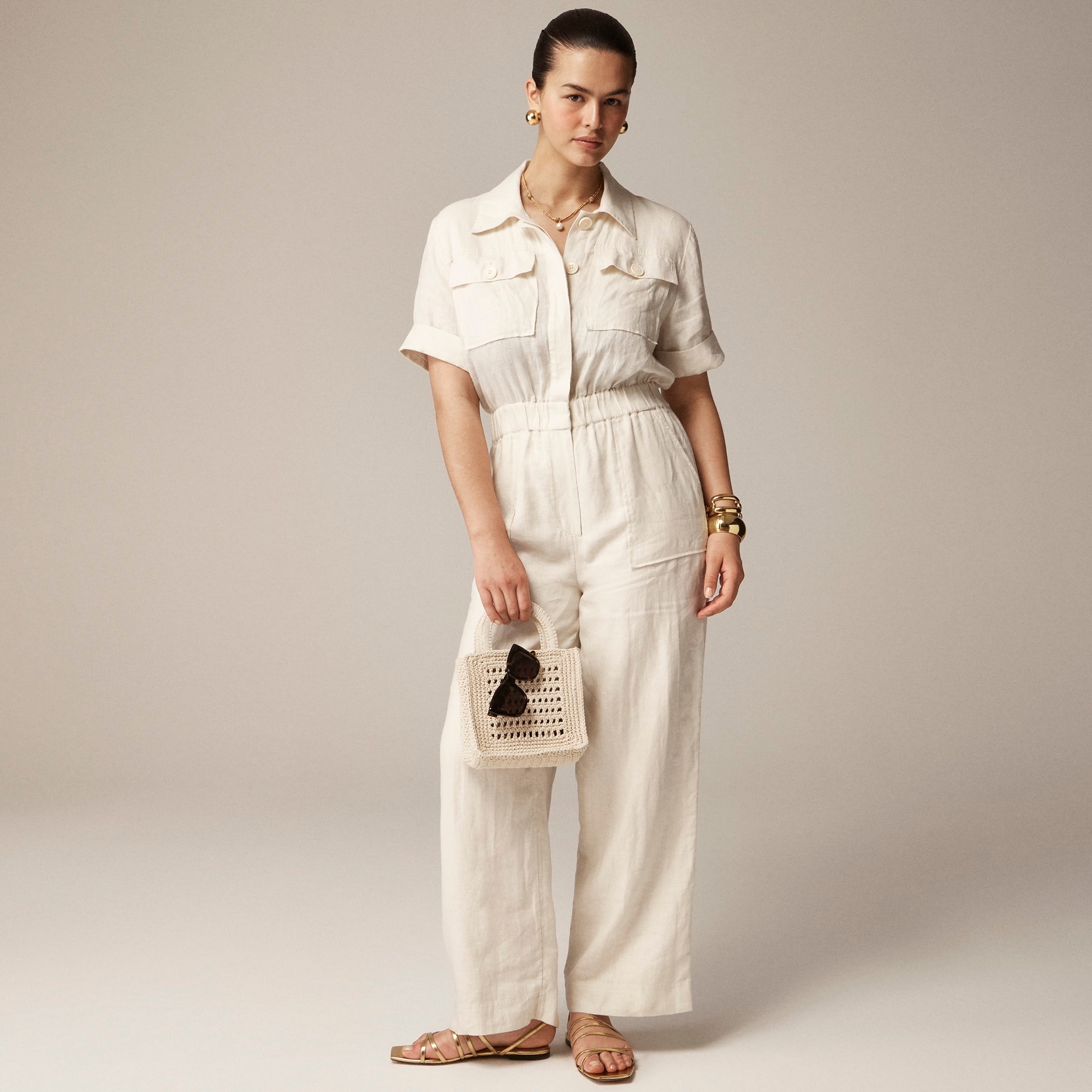 J.Crew: Linen Jumpsuit For Women
