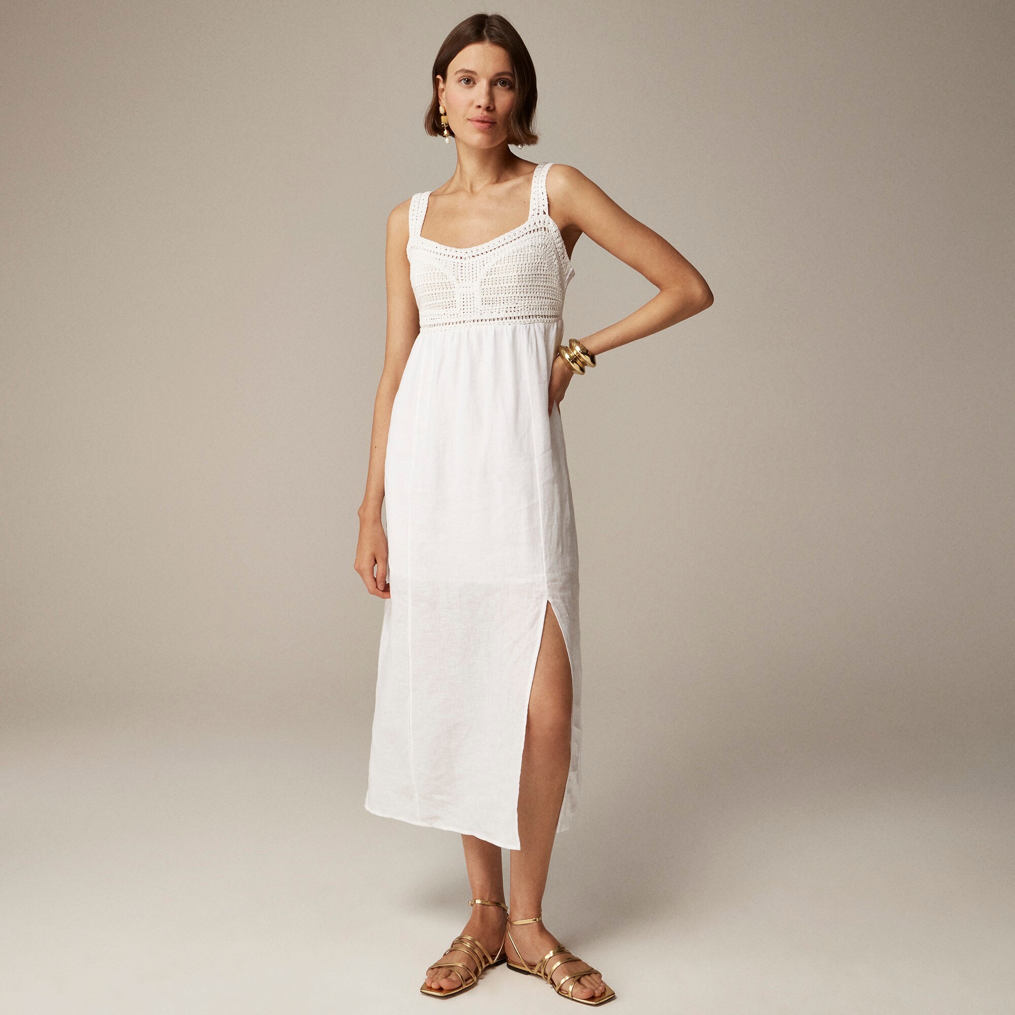 J.Crew: Crochet-top Midi Dress For Women
