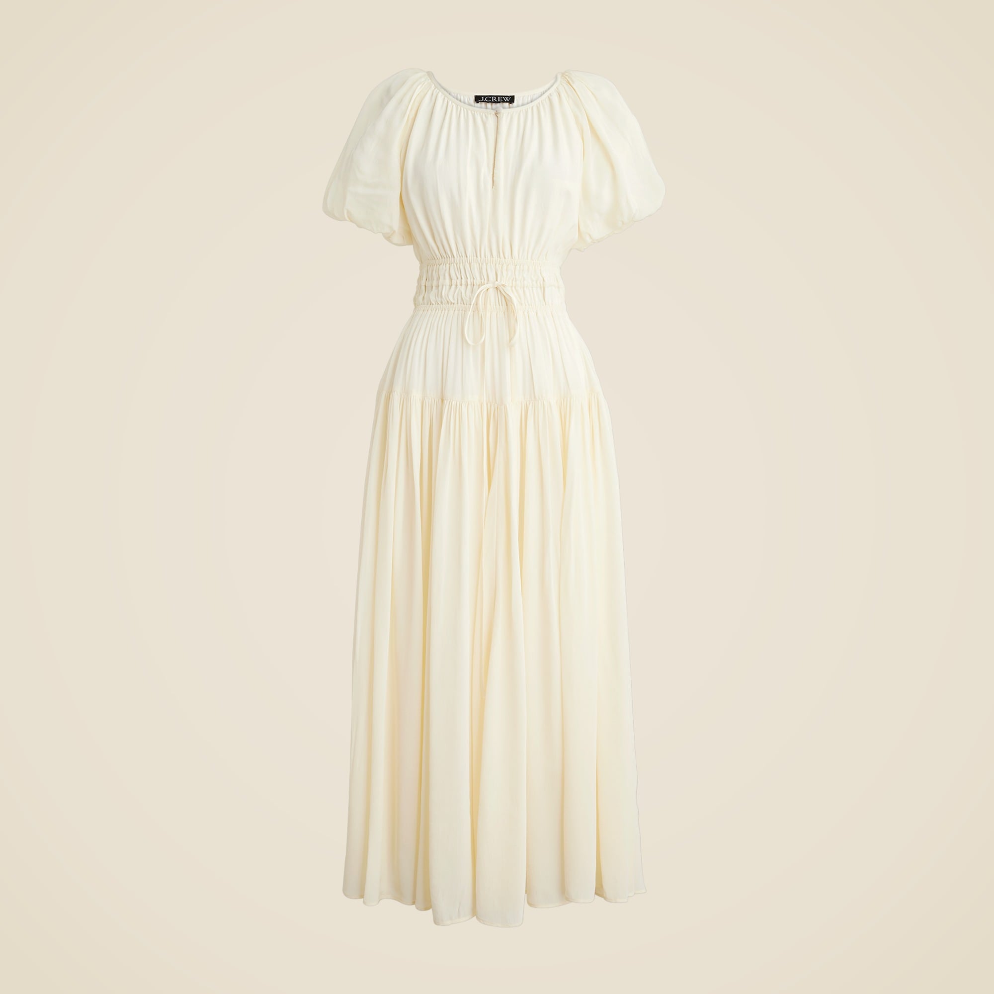 J.Crew: Elena Puff-sleeve Dress In Crepe De Chine For Women