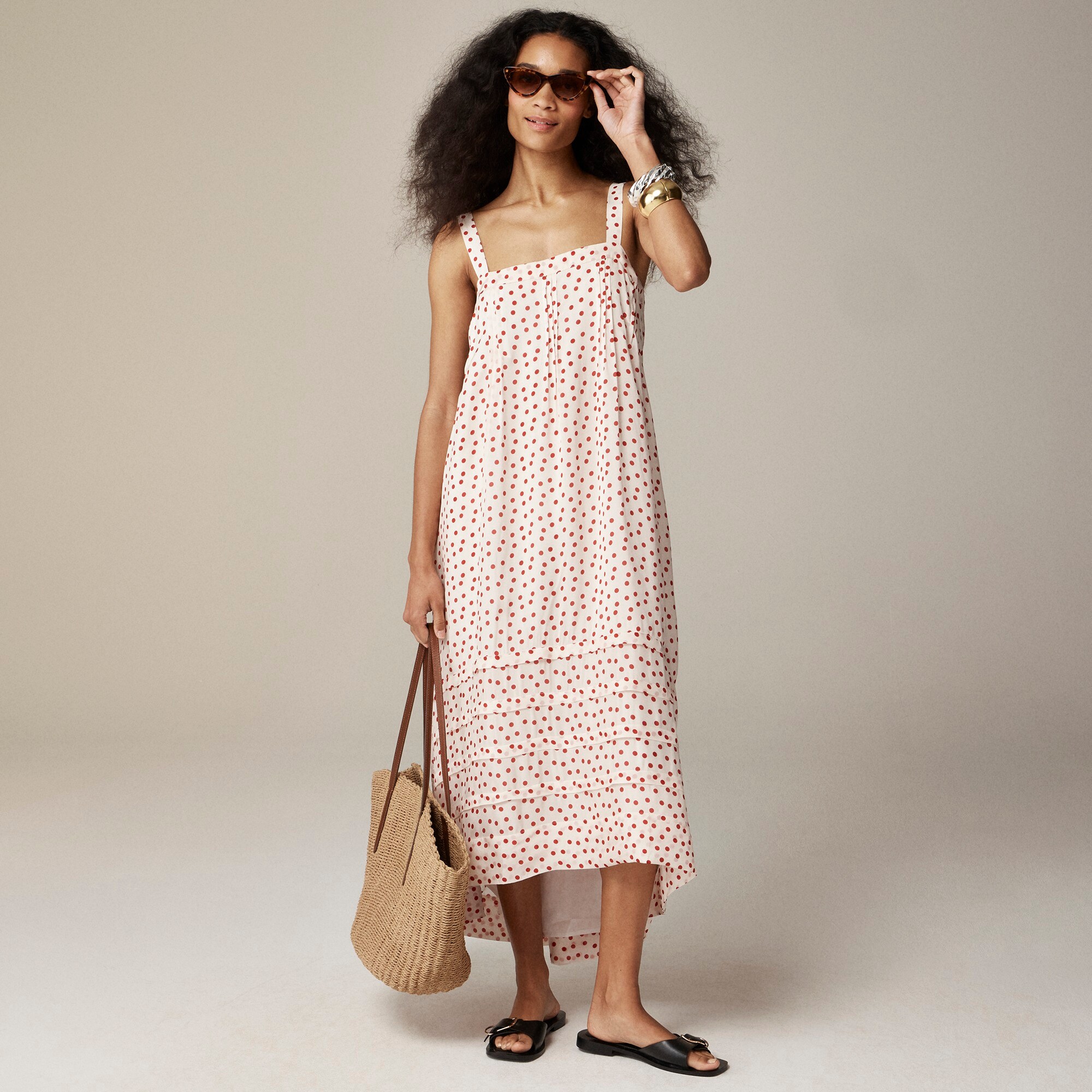 J.Crew: Pintuck Midi Dress In Drapey Organza For Women
