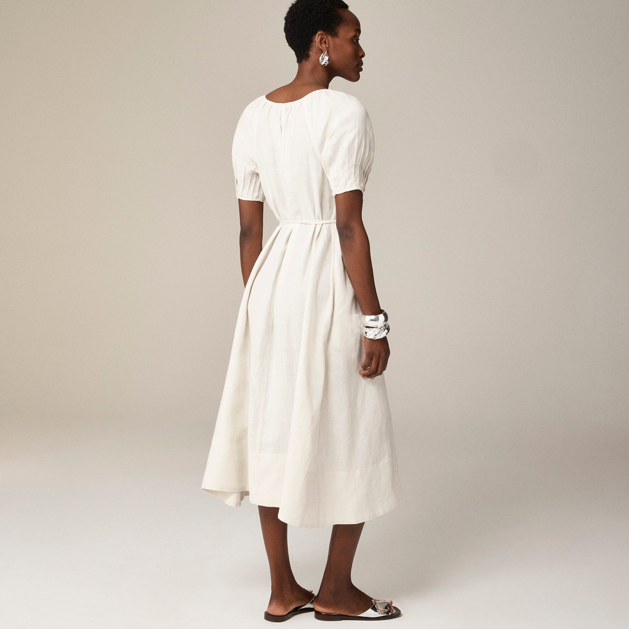 J.Crew: Button-up Midi Dress In Linen For Women