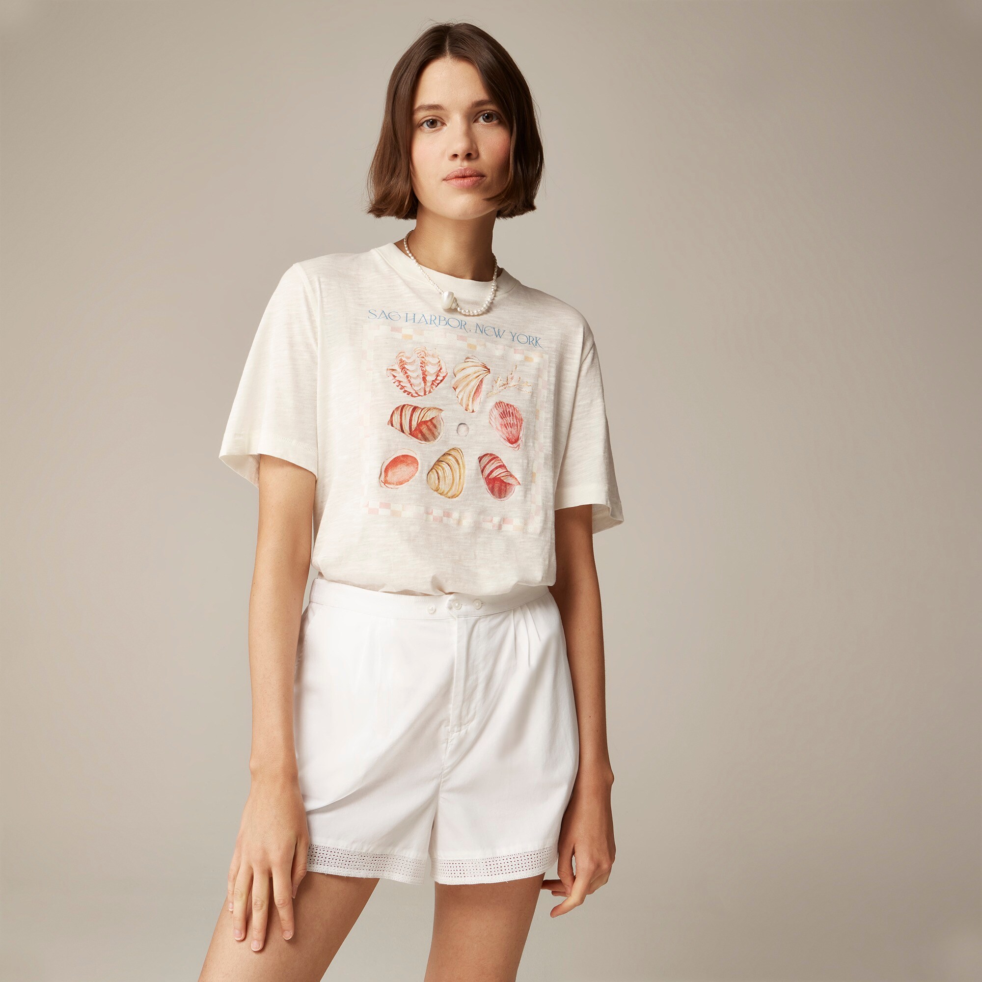 J.Crew: Relaxed-fit "Shell" Graphic T-shirt For Women
