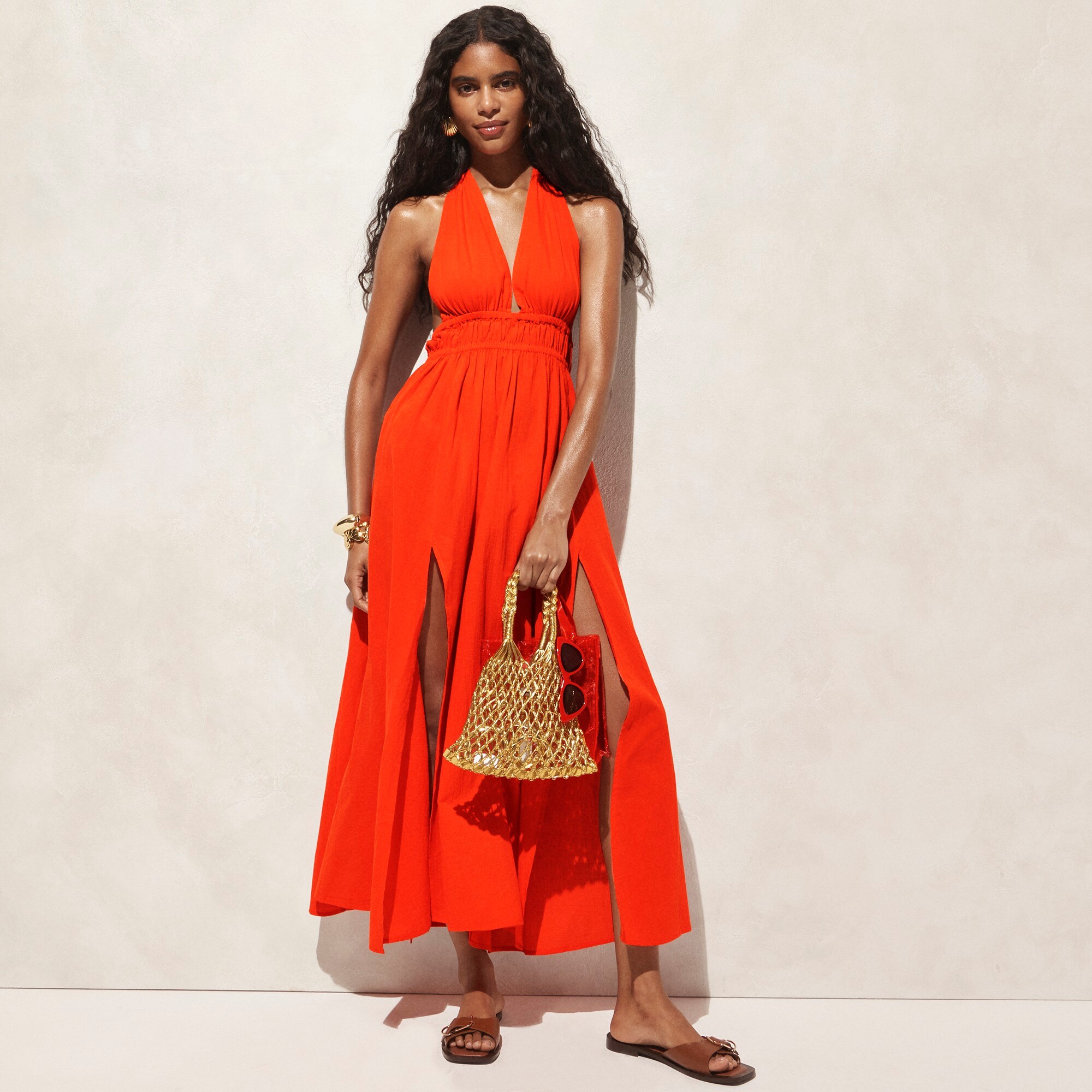 J.Crew: Beach Cotton Halter Dress For Women