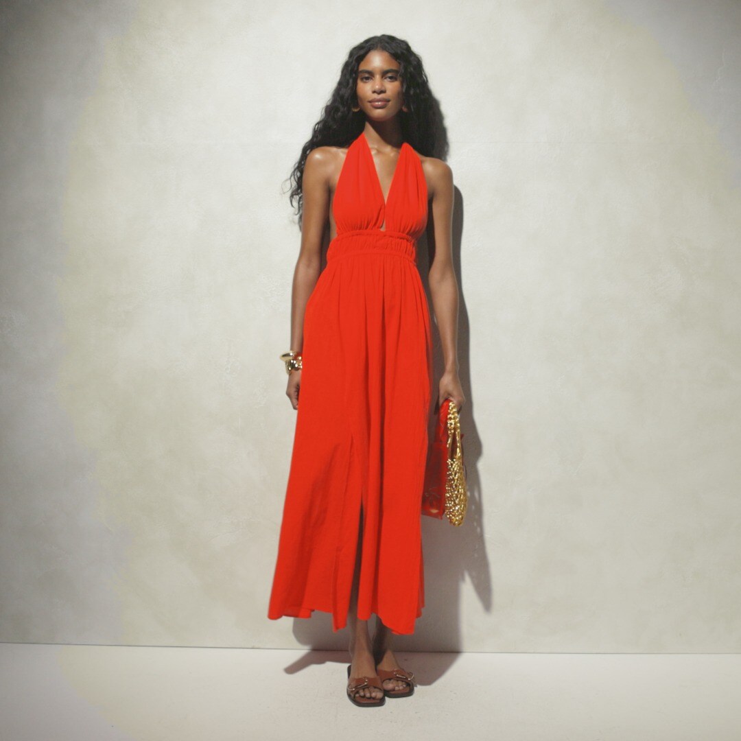 J.Crew: Beach Cotton Halter Dress For Women