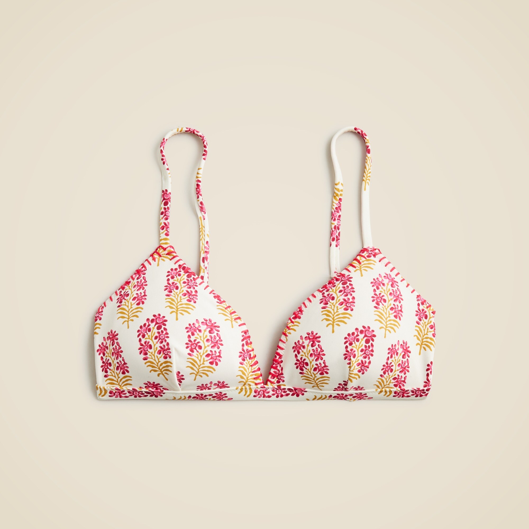 J.Crew: New French Bikini Top In Berry Block Print For Women