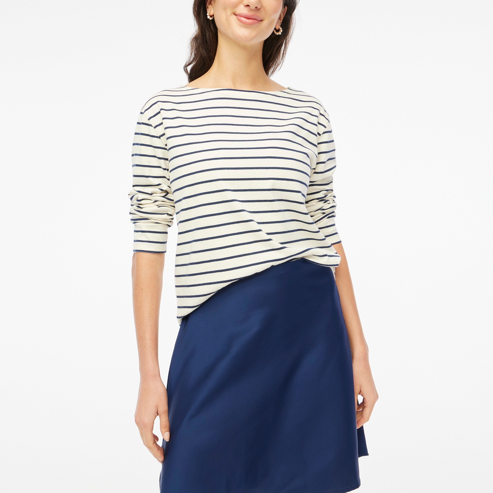 Factory: Striped Boatneck Tee For Women