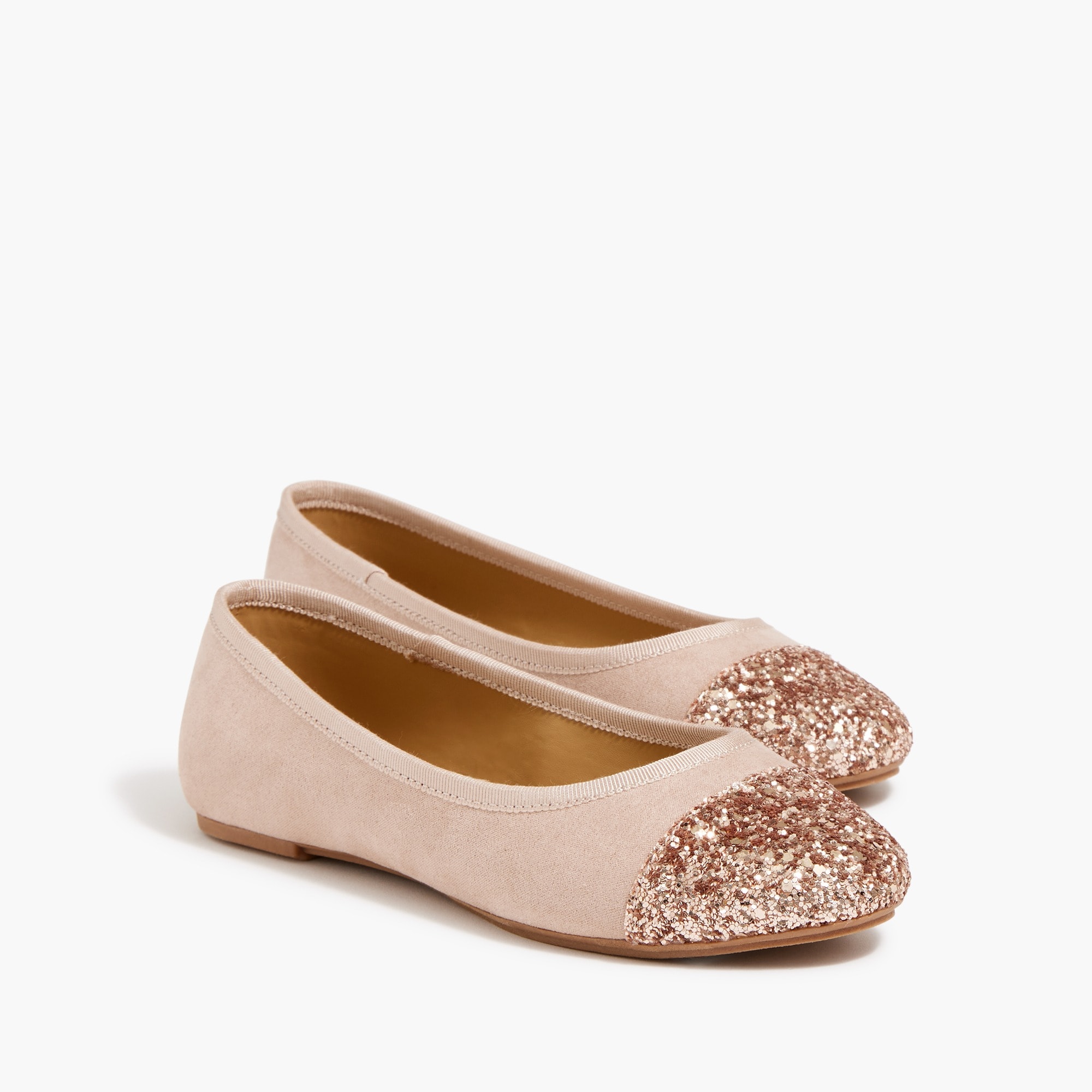 Factory: Girls' Glitter Cap-toe Ballet Flats For Girls