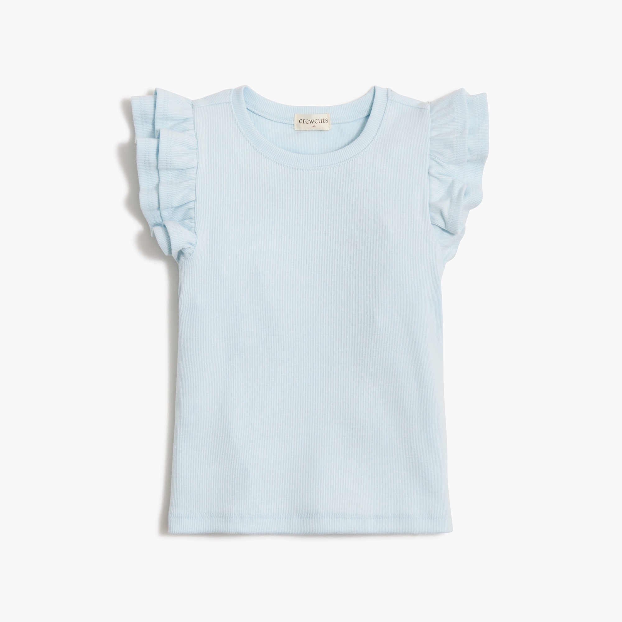 Factory: Girls' Ribbed Ruffle-sleeve Tee For Girls