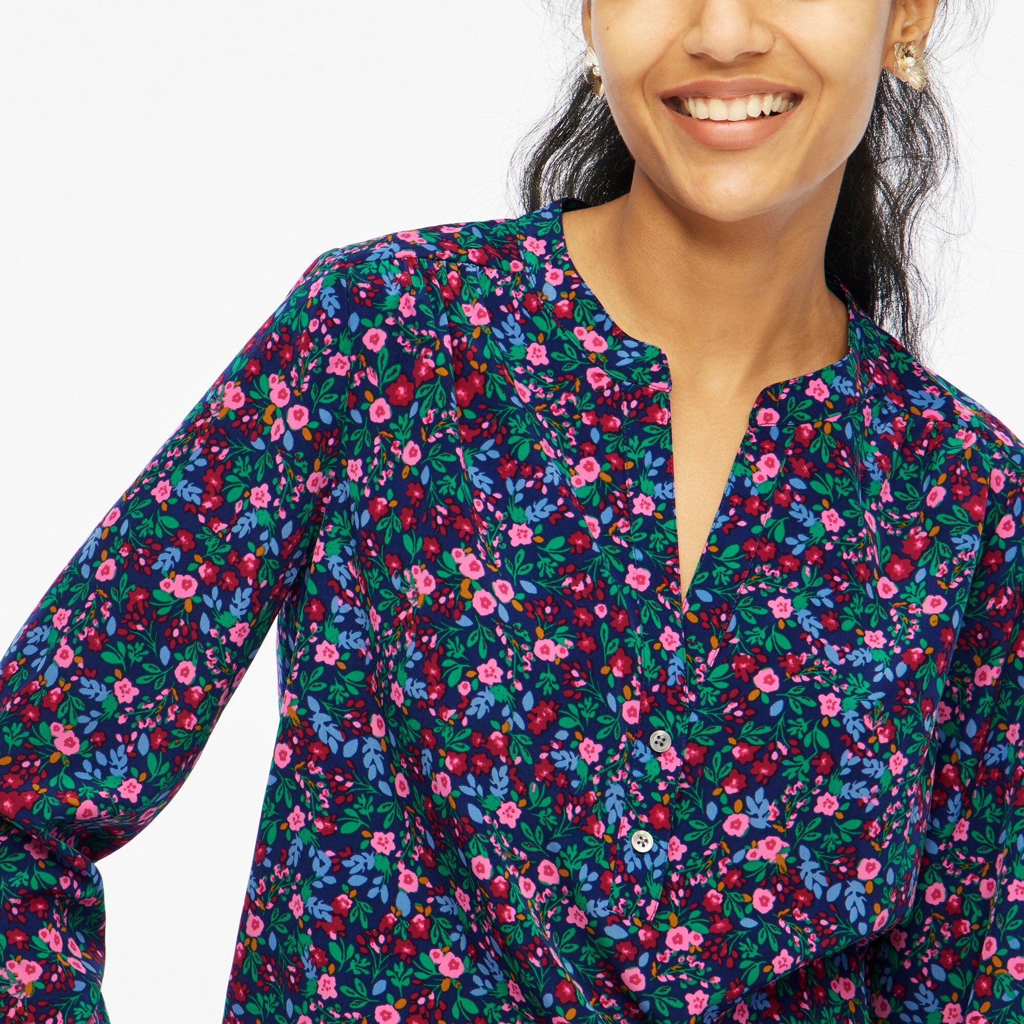 Factory: Popover Placket Blouse For Women